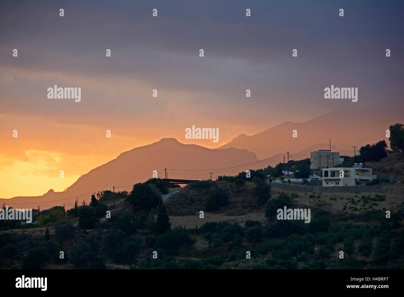 Crete, sunset in the South Stock Photo - Alamy