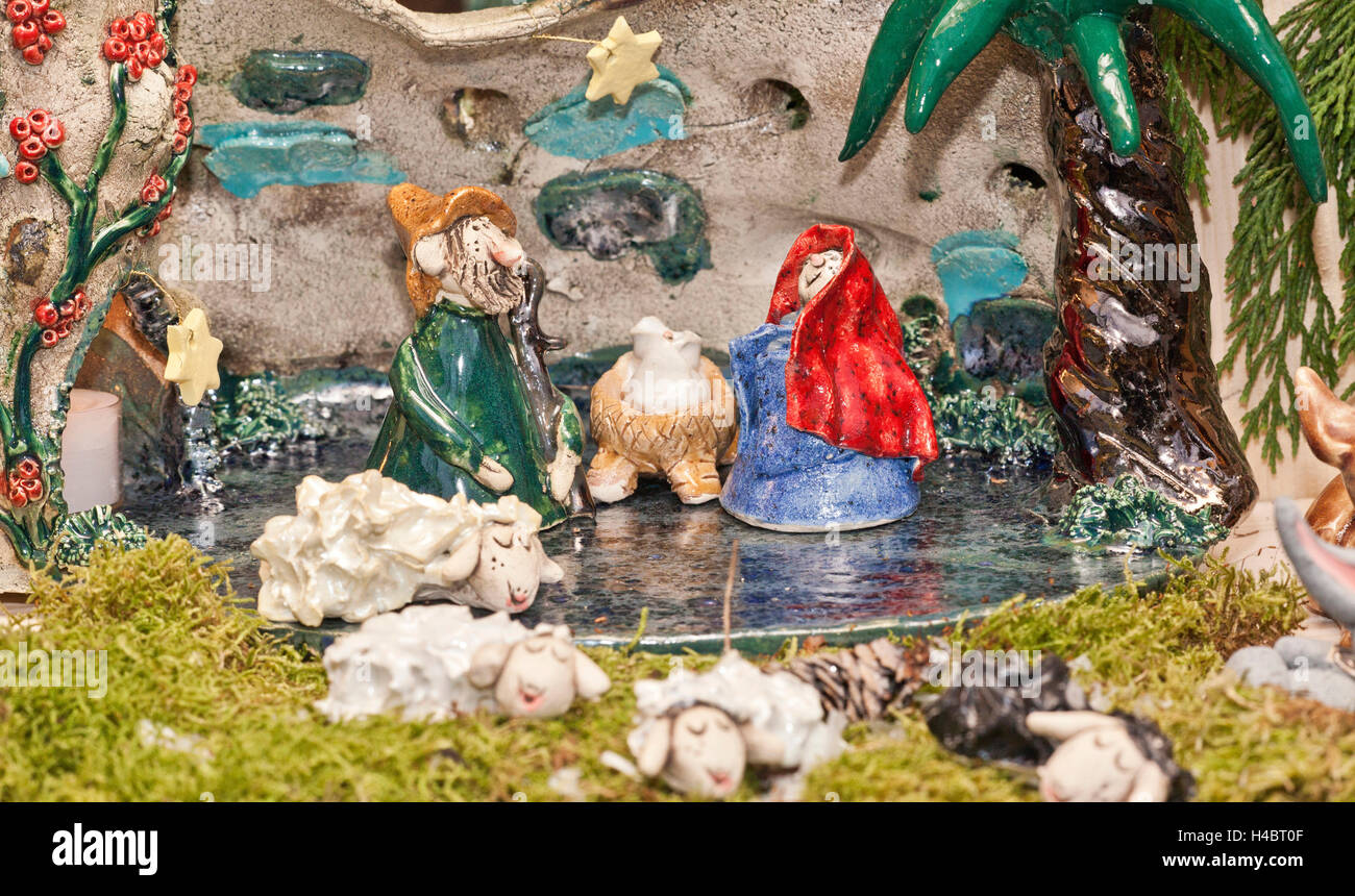 Colourful nativity scene Stock Photo - Alamy