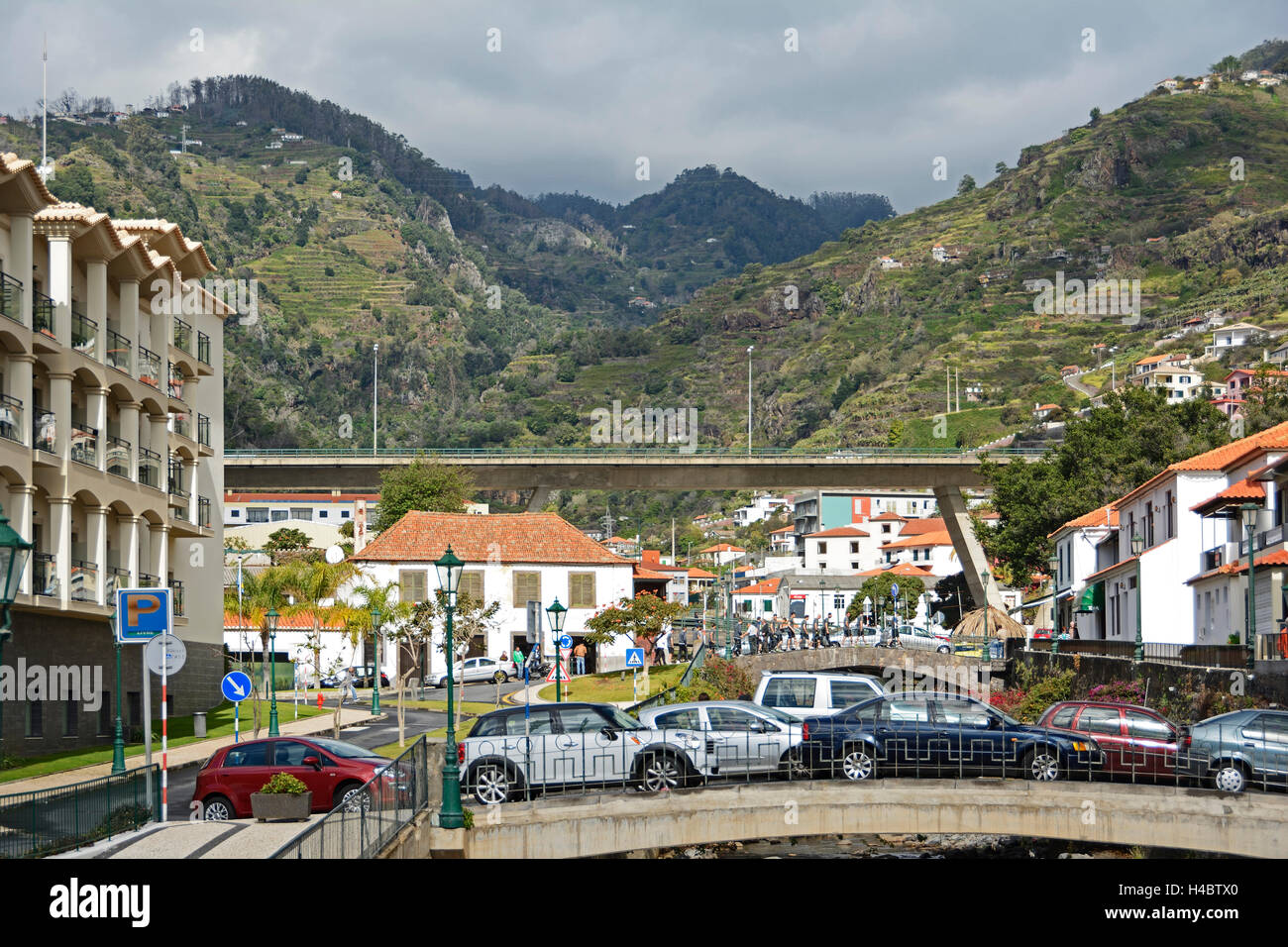 Madeira, townscape of Santa Cruz Stock Photo - Alamy