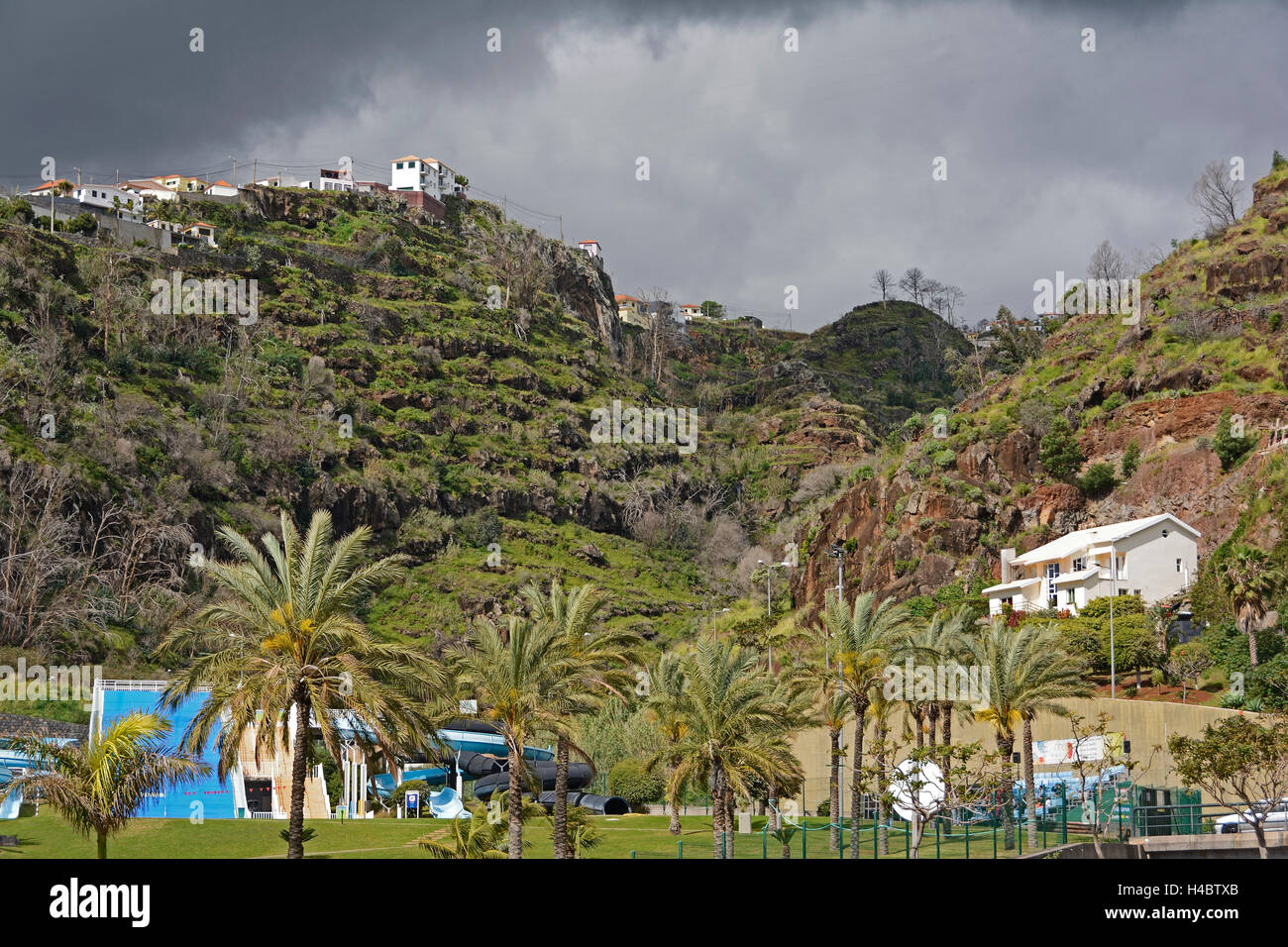 Madeira, townscape of Santa Cruz Stock Photo - Alamy