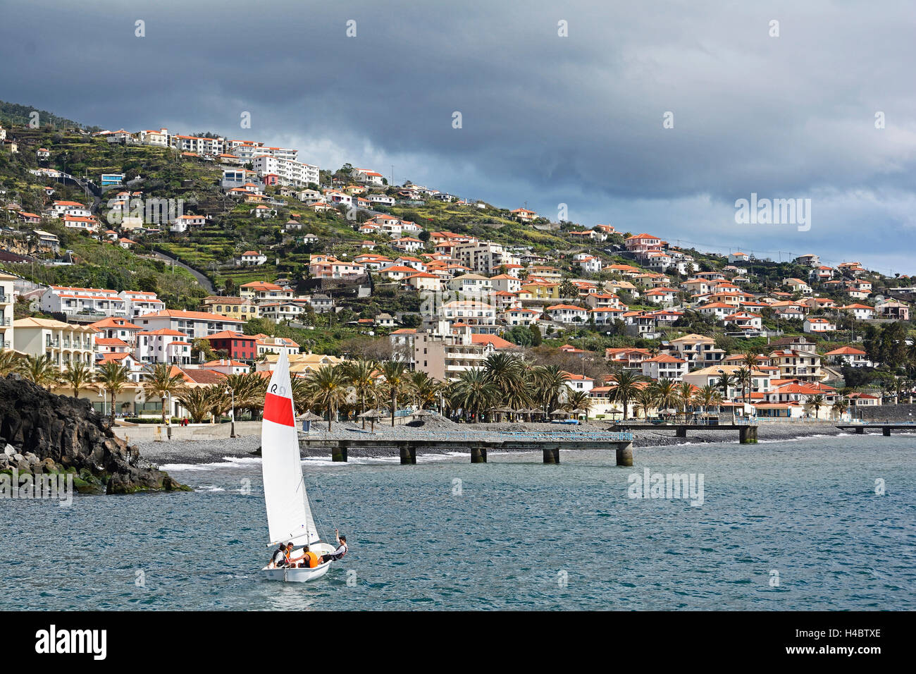 Madeira, townscape of Santa Cruz Stock Photo - Alamy