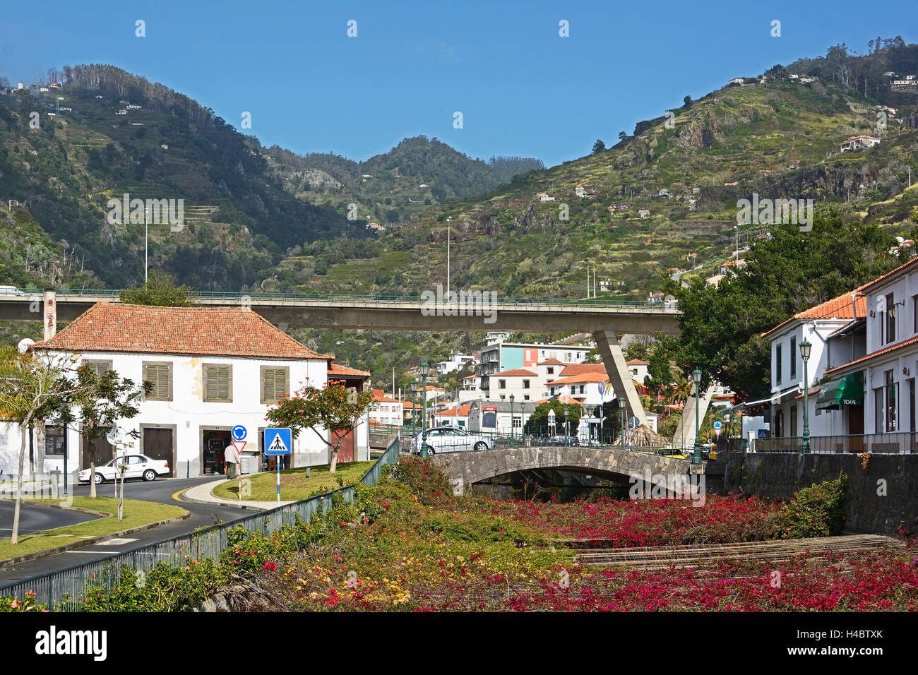 Madeira, townscape of Santa Cruz Stock Photo - Alamy