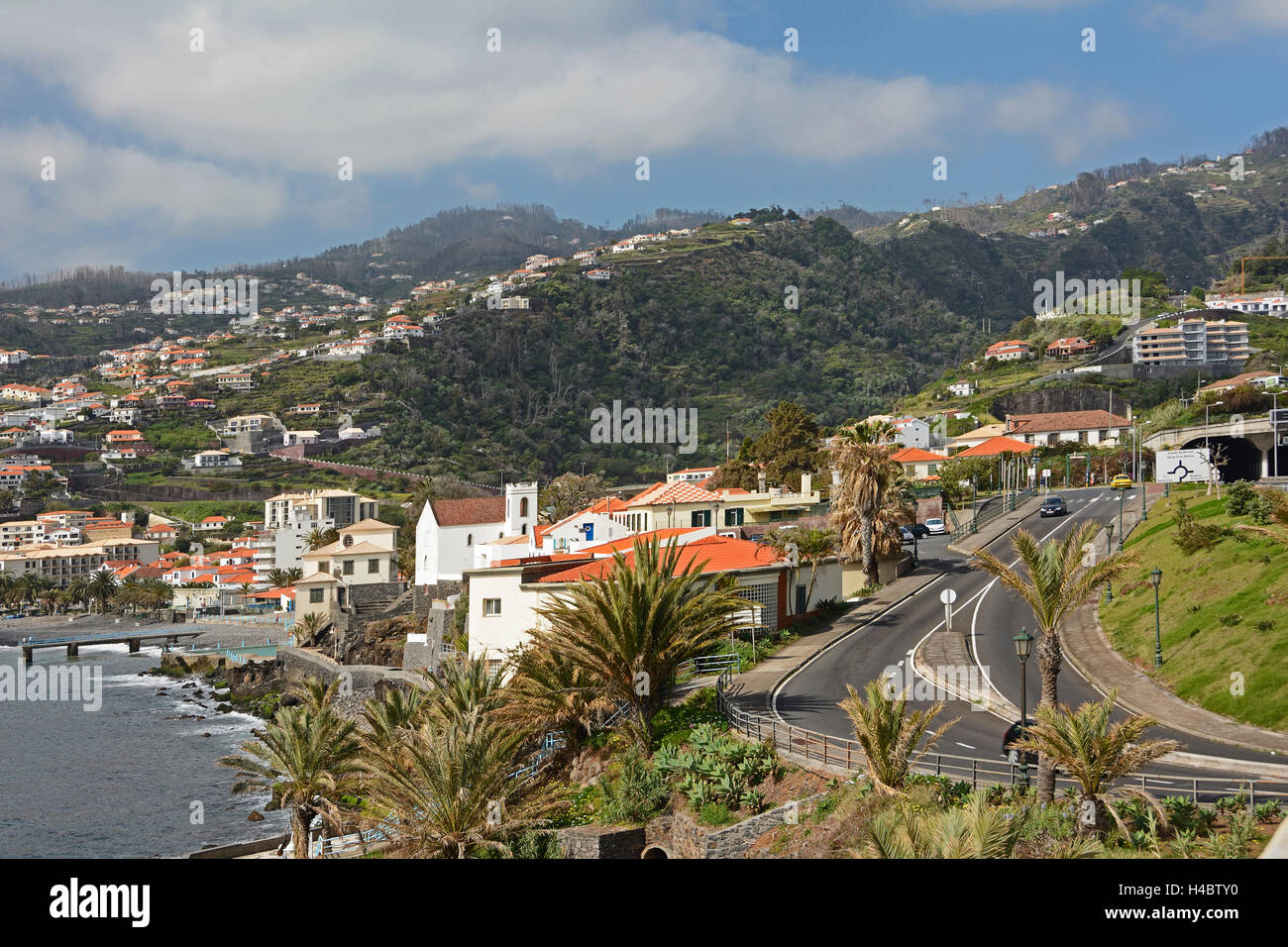 Madeira, townscape of Santa Cruz Stock Photo - Alamy