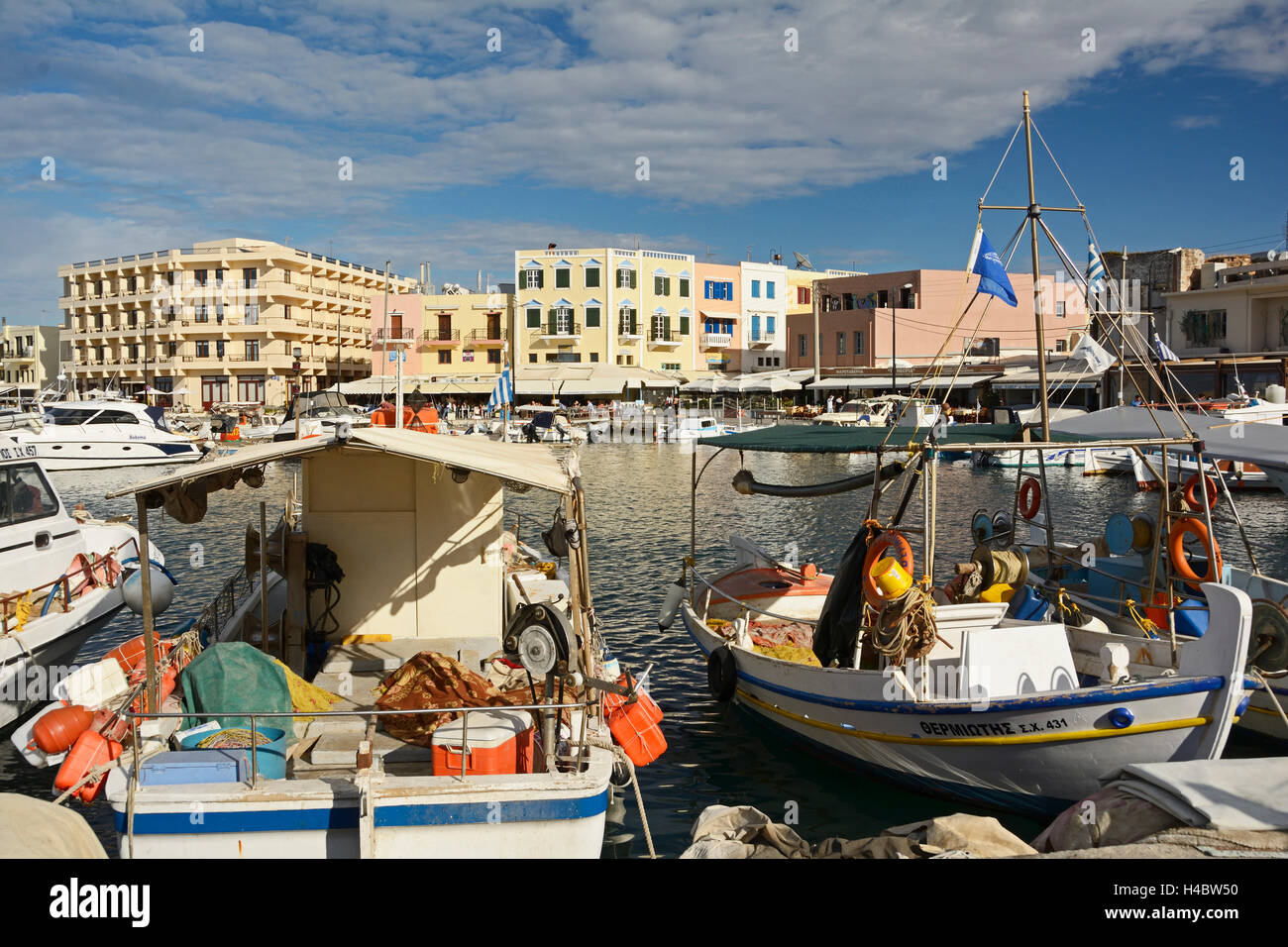 Crete, fishing harbour of Chania Stock Photo - Alamy