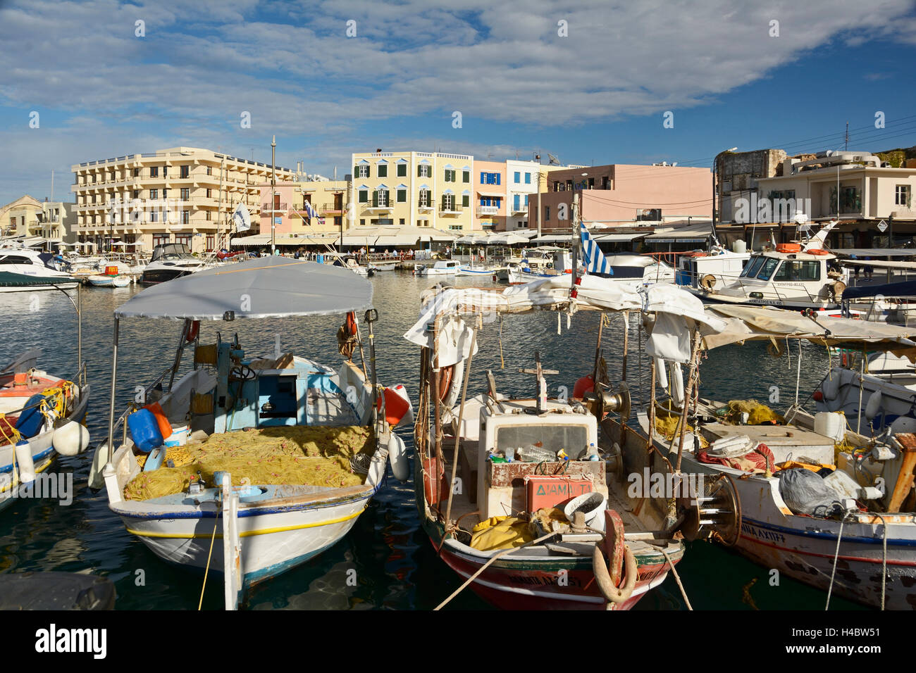 Crete, fishing harbour of Chania Stock Photo - Alamy
