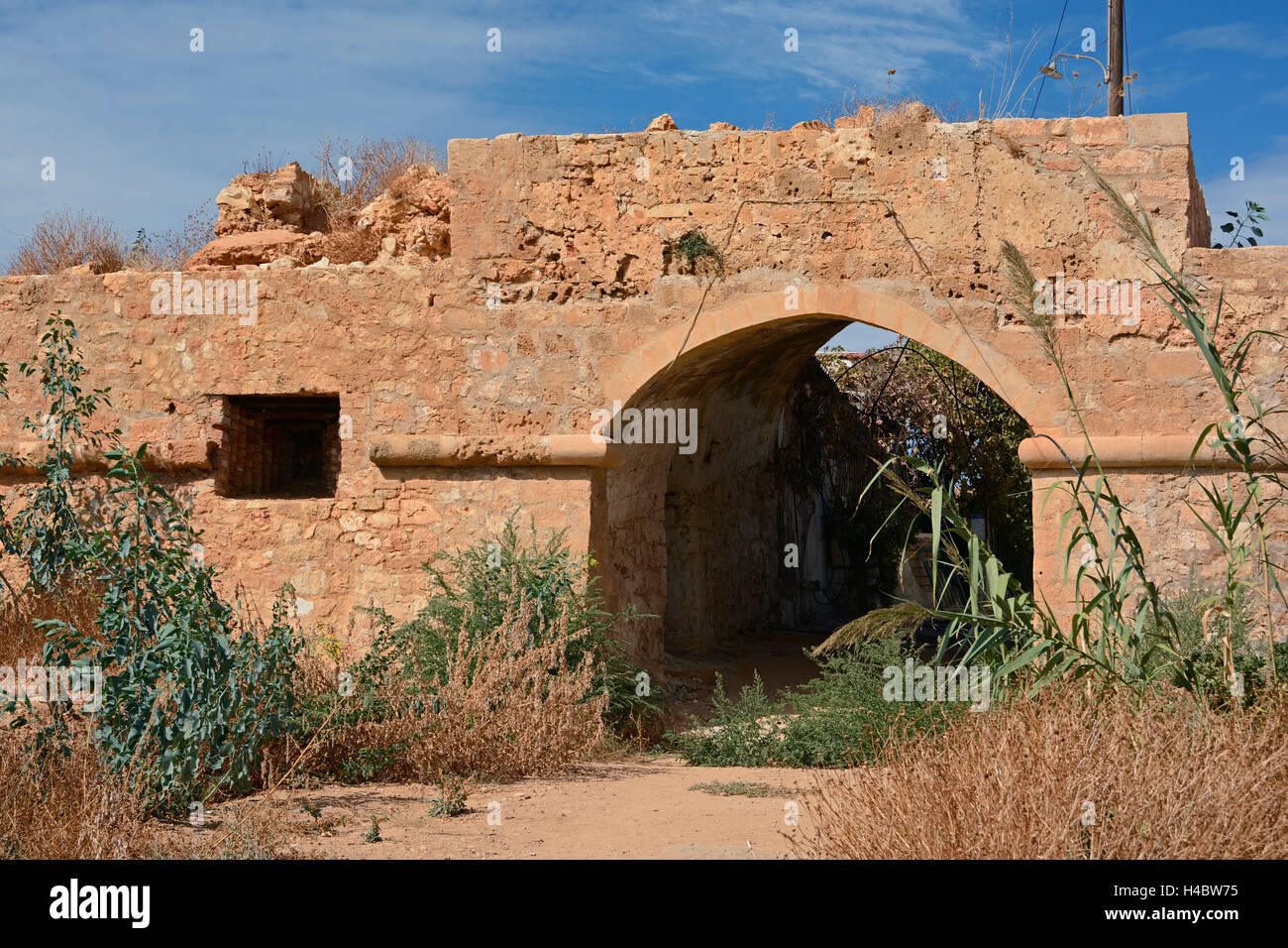 Crete, gate to the fort in Chania Stock Photo - Alamy