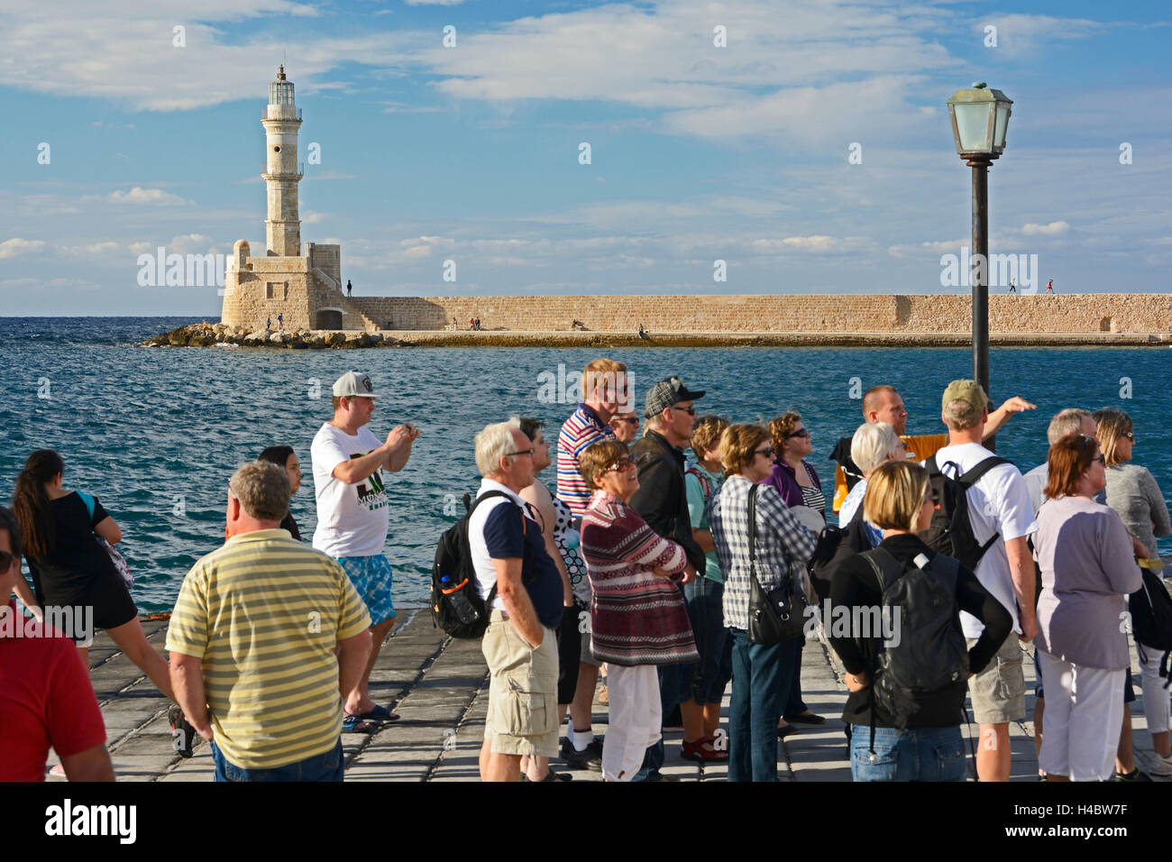Crete, Venetian lighthouse of Chania Stock Photo - Alamy