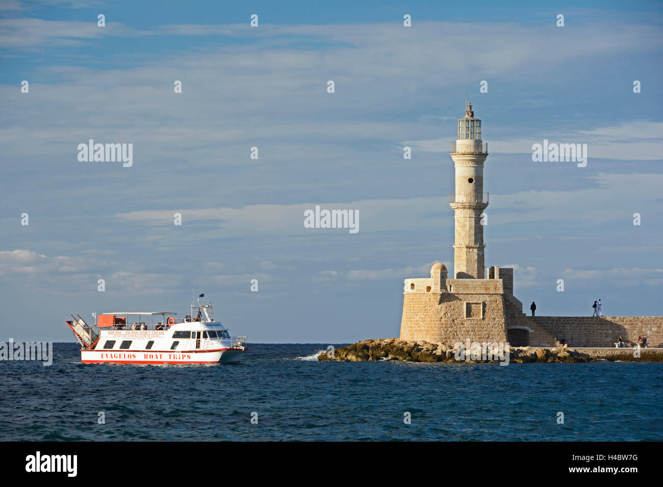 Crete, Venetian lighthouse of Chania Stock Photo - Alamy