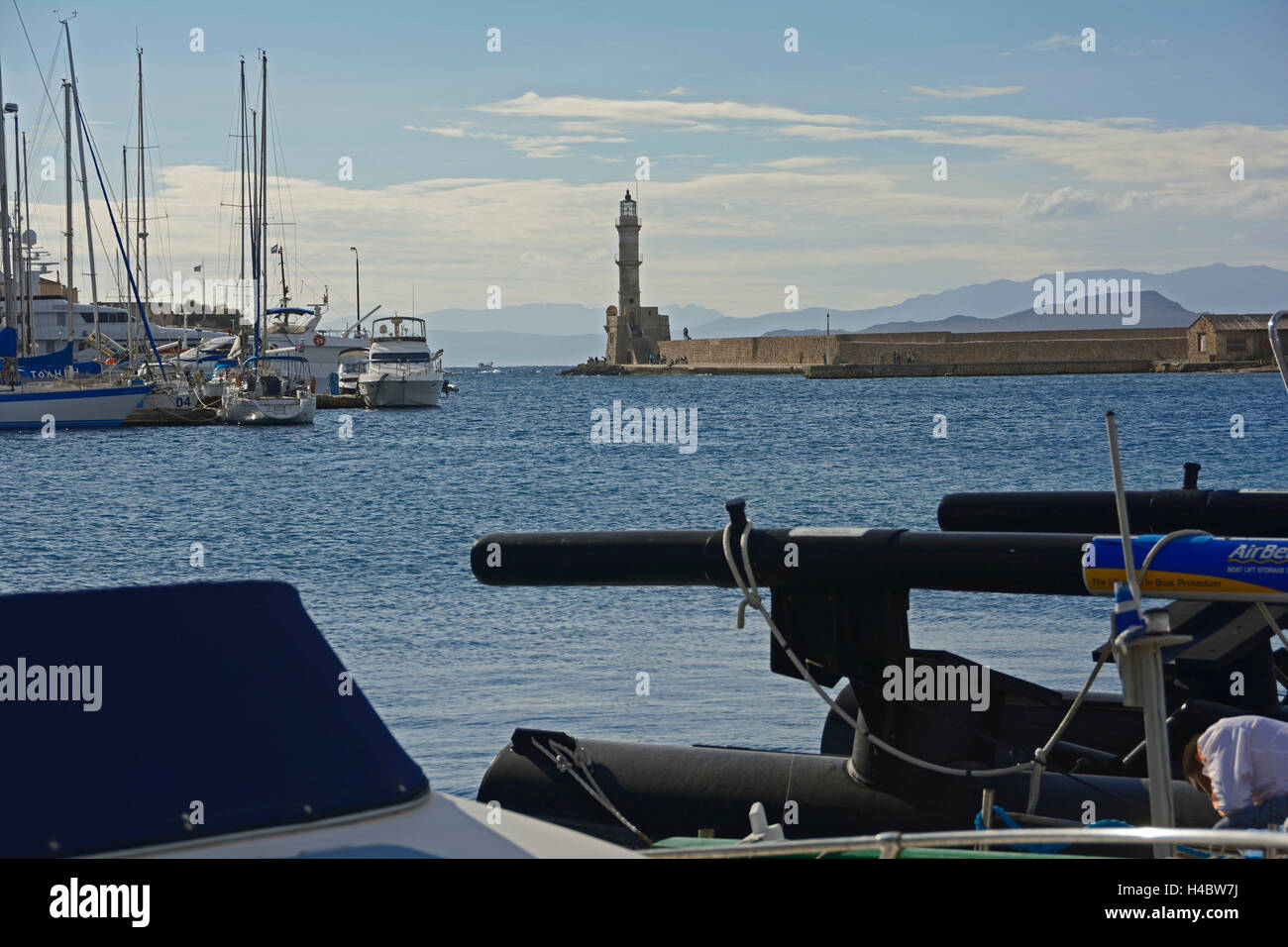 Crete, Venetian lighthouse of Chania Stock Photo - Alamy
