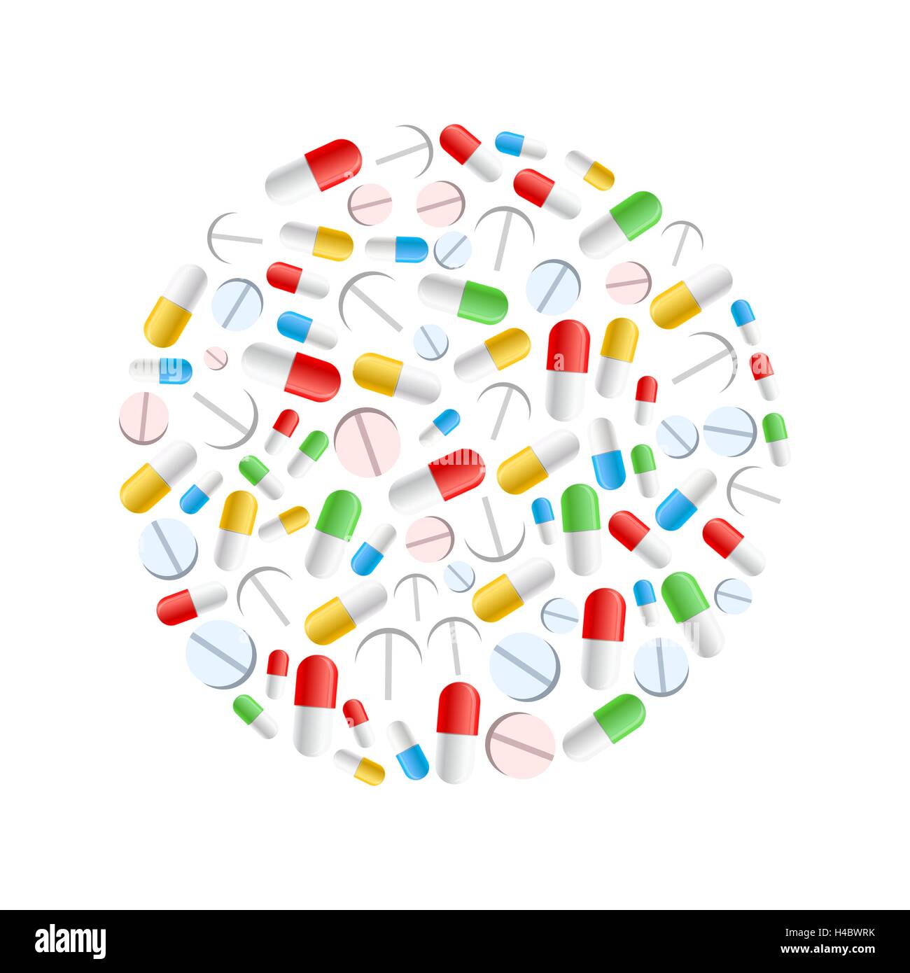 Painkiller antibiotics isolated capsule Stock Vector Images - Alamy