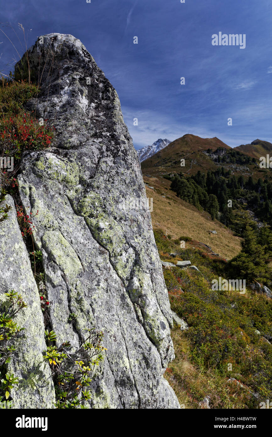 Alpine landscape on the Ahorn massif and Stillupgrund in the high ...