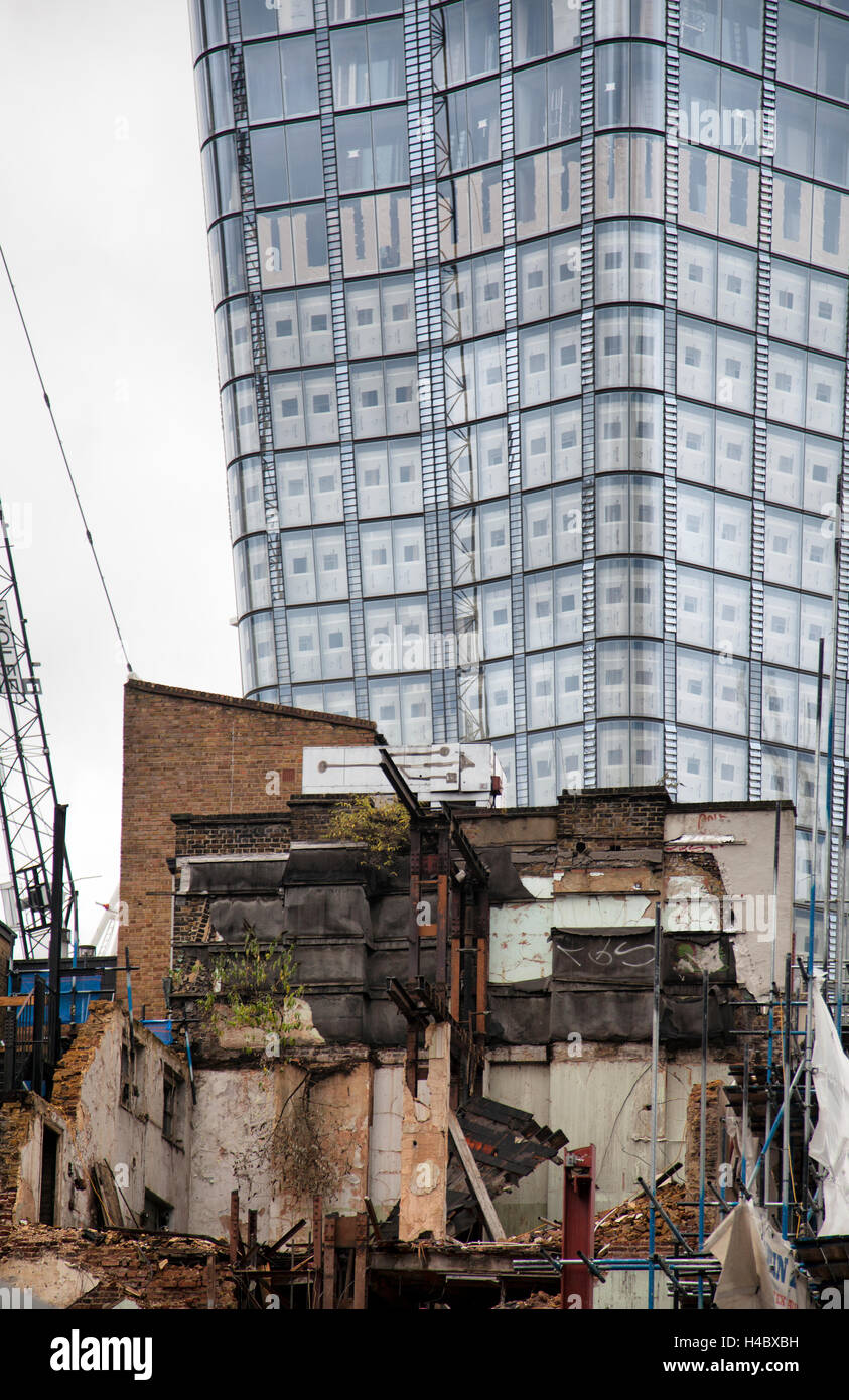 Juxtaposition of Old and New Buildings in Southwark - London UK Stock ...