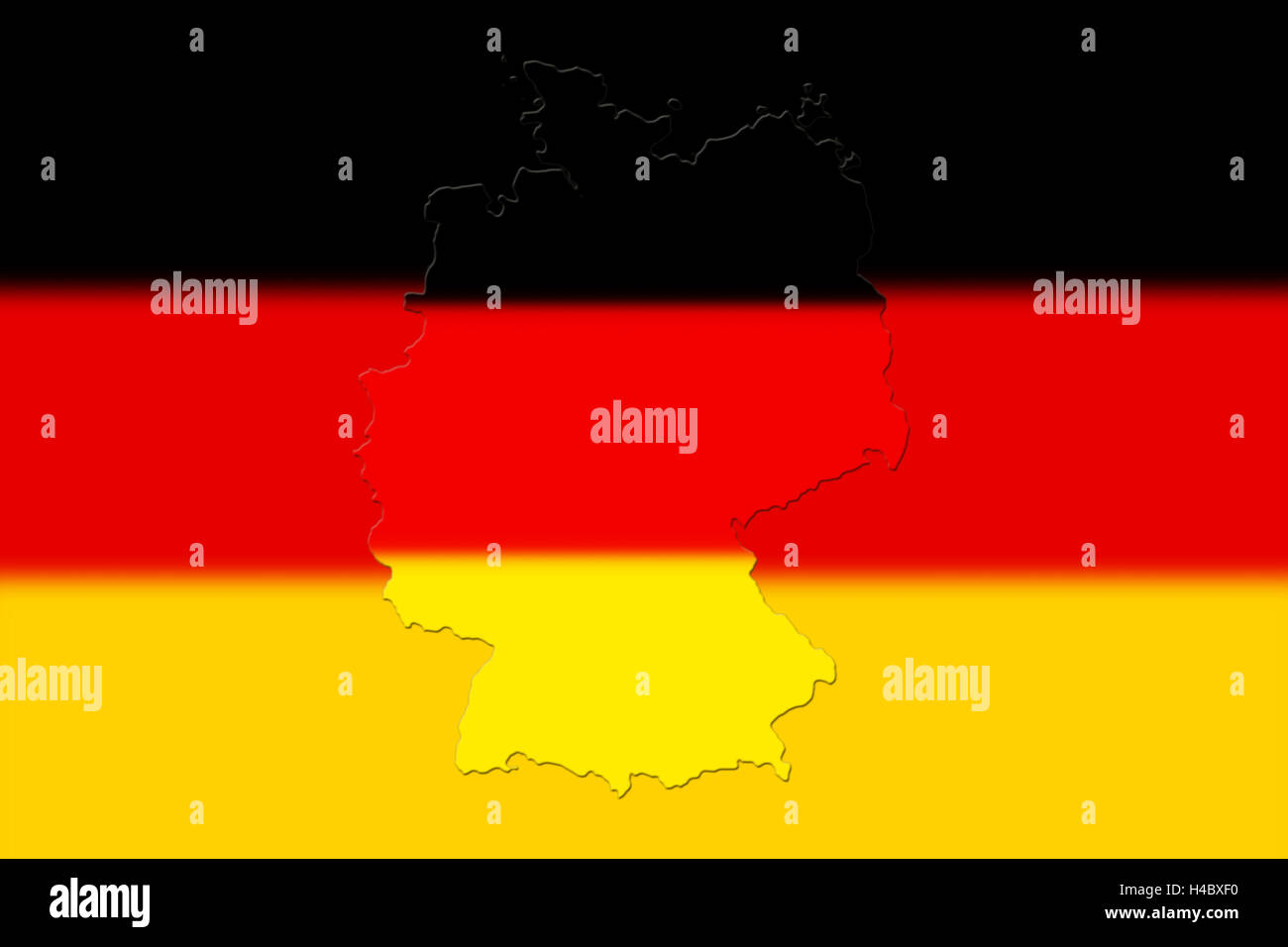 Map of Germany with national flag on background Stock Photo - Alamy