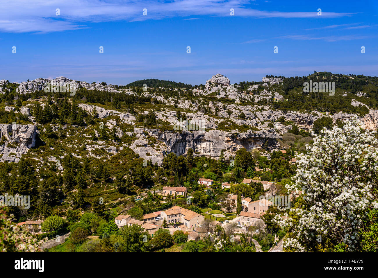 France, Provence, Bouches-du-Rhône, Les Baux-de-Provence, view from the ...