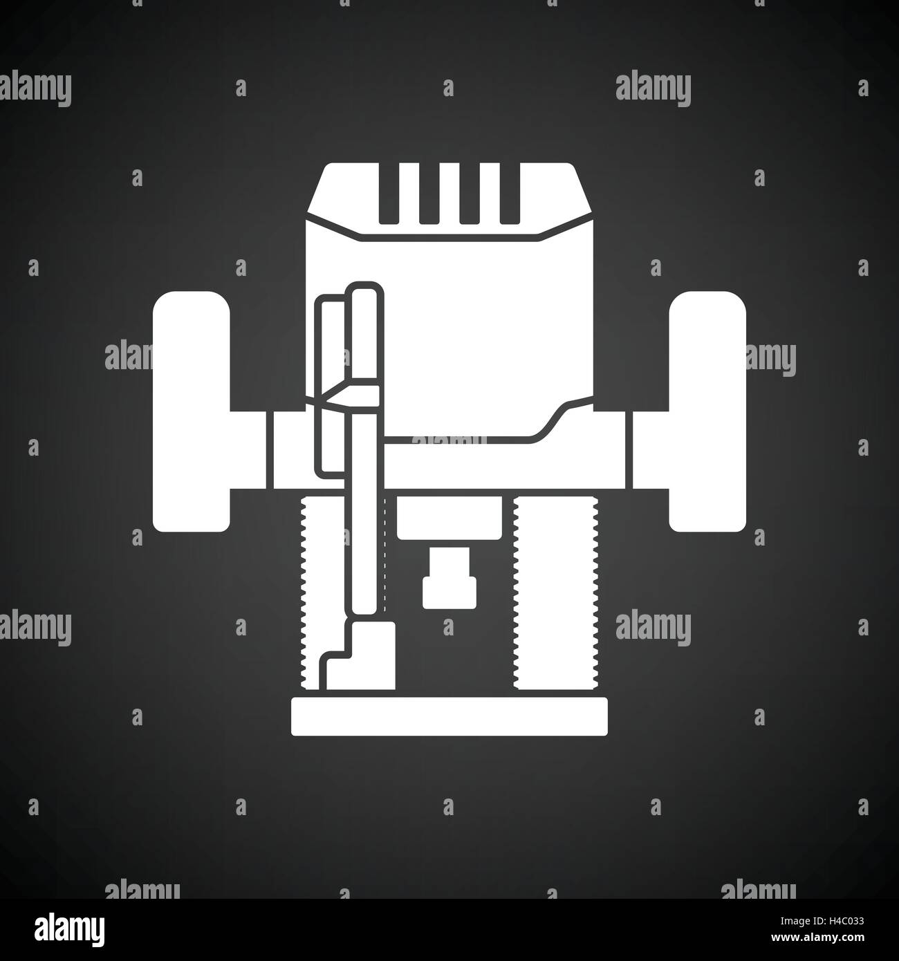 Plunger milling cutter icon. Black background with white. Vector ...