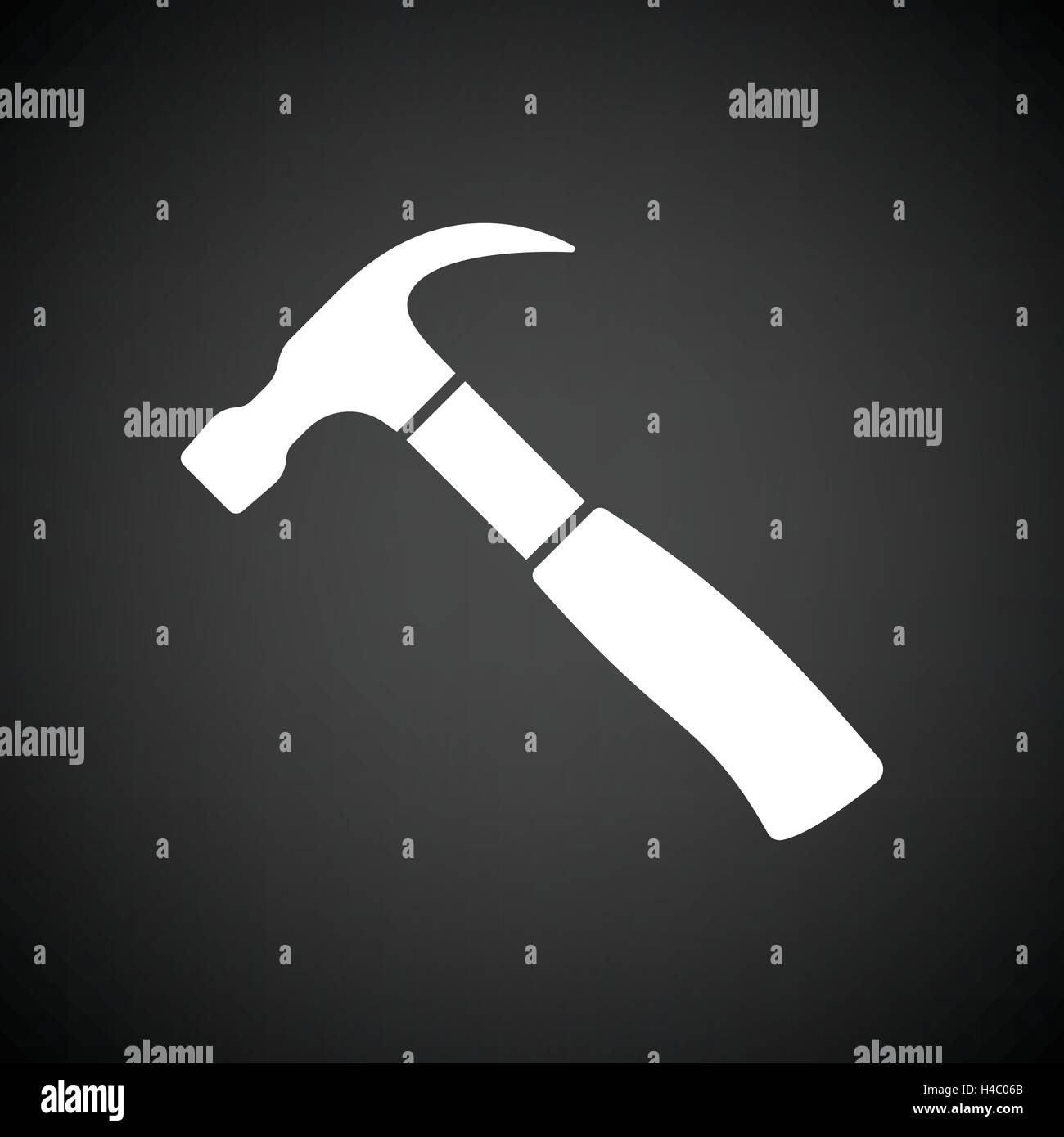 Hammer icon. Black background with white. Vector illustration Stock ...