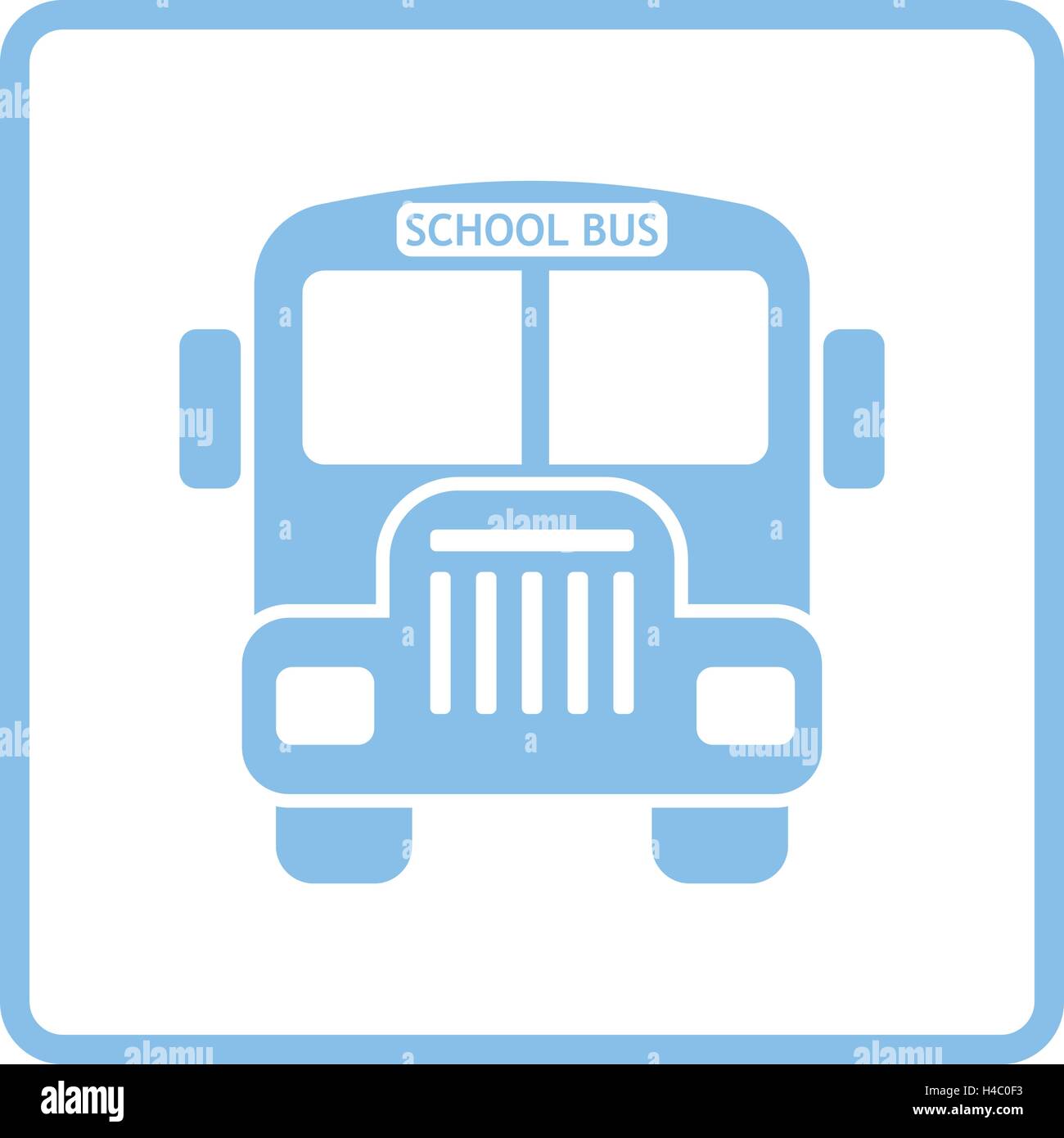 School bus icon. Blue frame design. Vector illustration Stock Vector ...
