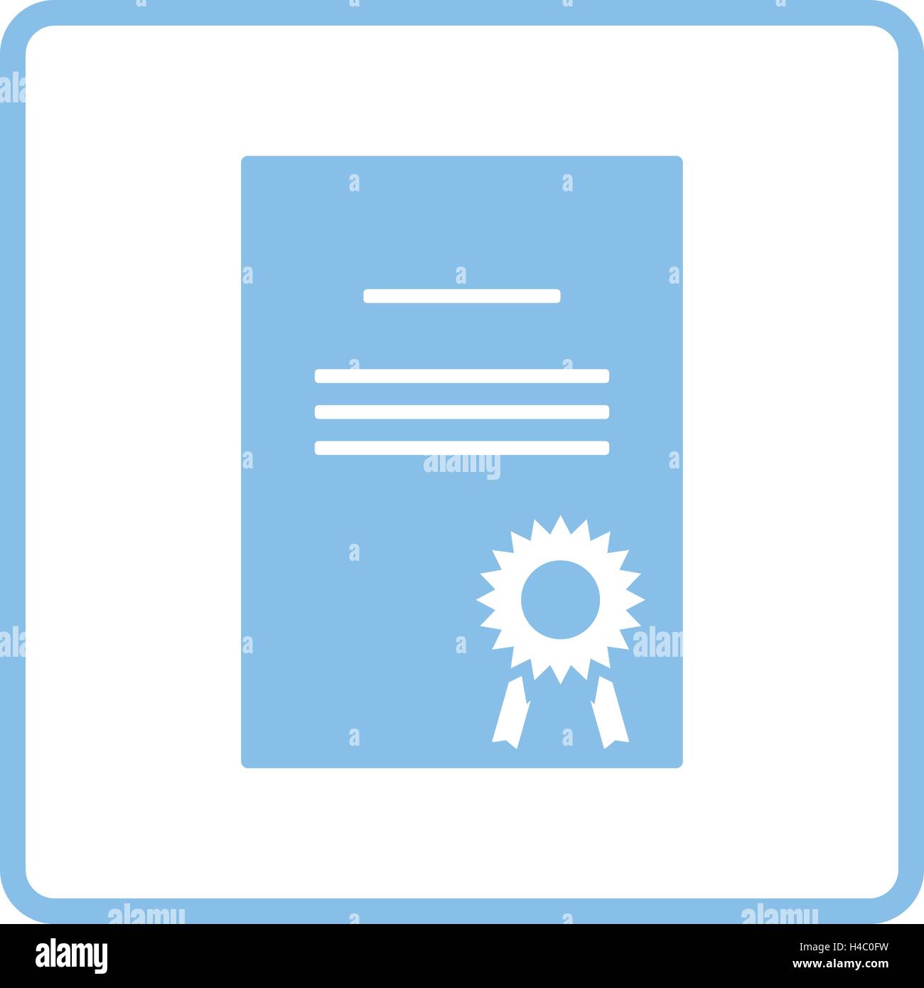 Diploma icon. Blue frame design. Vector illustration Stock Vector Image ...
