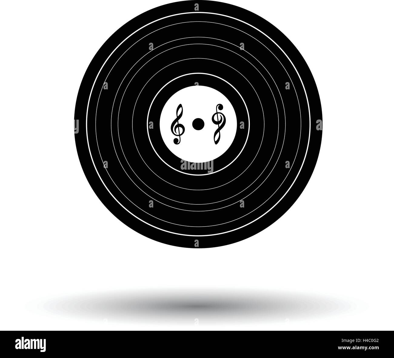 Analogue record icon. White background with shadow design. Vector ...