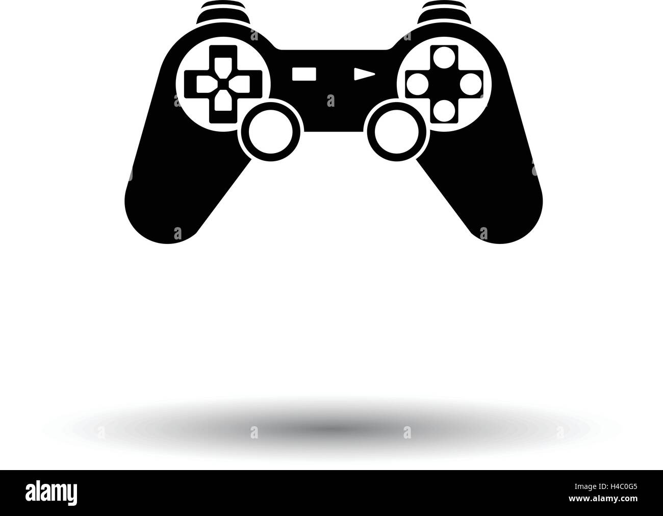 Gamepad icon. White background with shadow design. Vector illustration ...