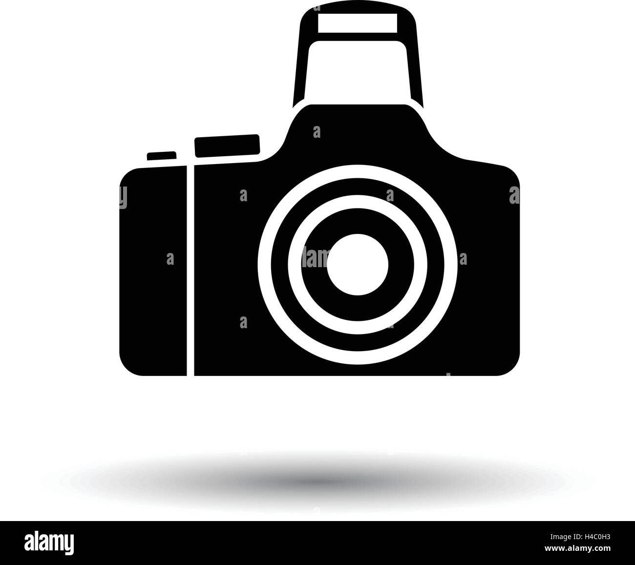 Photo camera icon. White background with shadow design. Vector ...