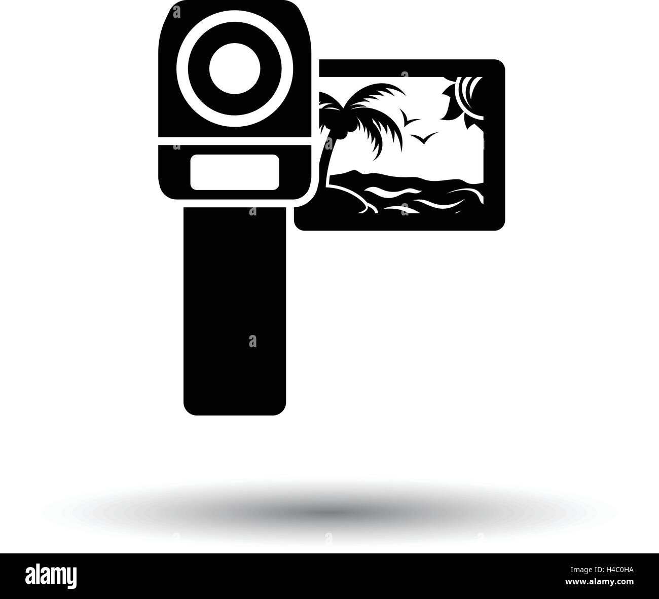 Video camera icon. White background with shadow design. Vector ...