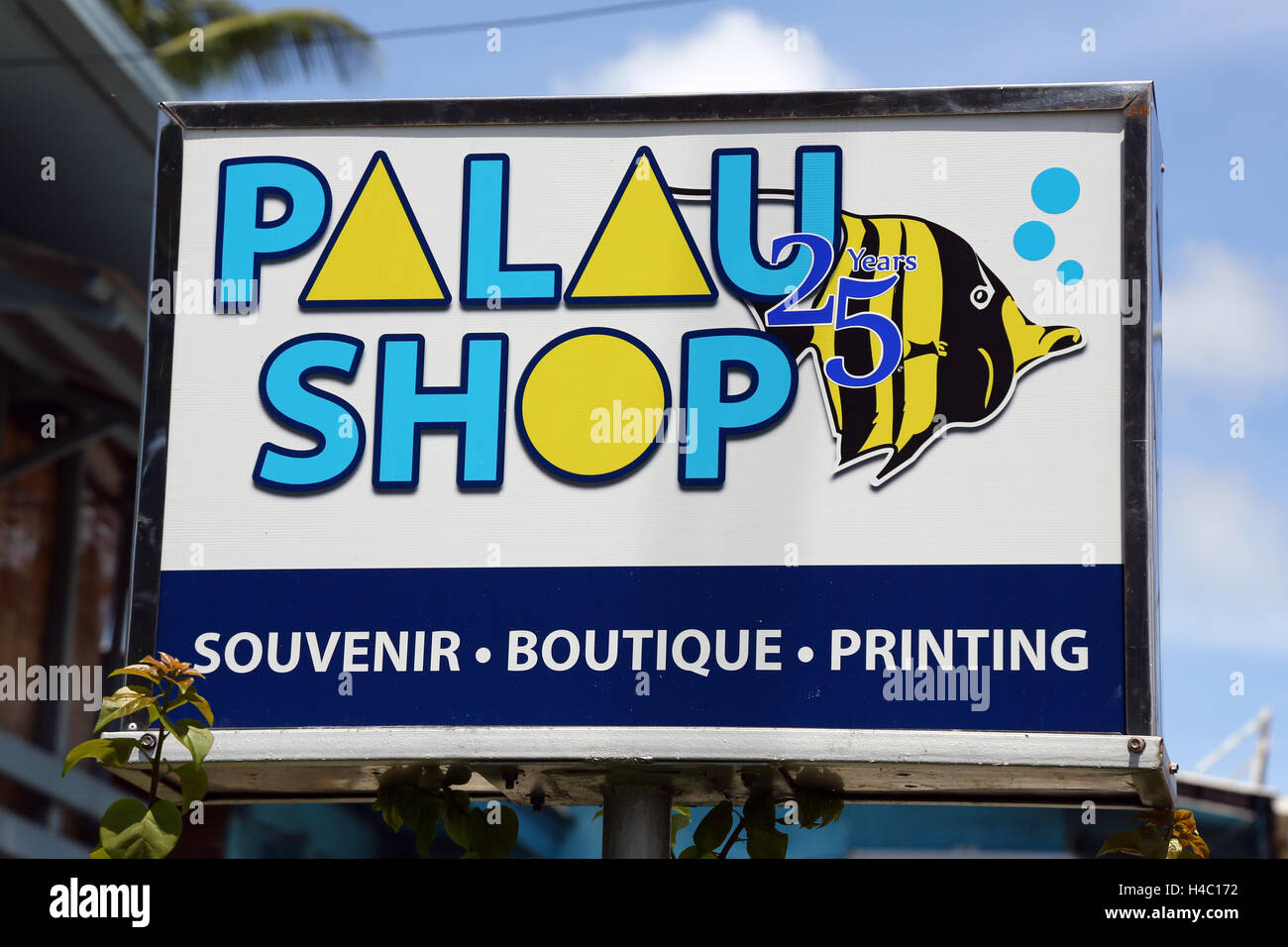 Palau shop sign in Koror, Koror Island, Republic of Palau, Micronesia ...