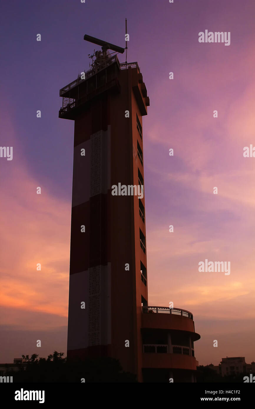The Madras Light House is a lighthouse facing the Bay of Bengal on the ...