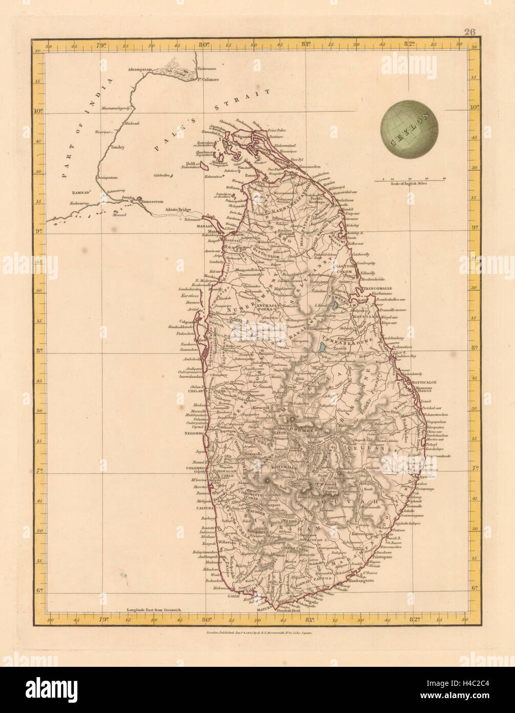Old sri lanka map hi-res stock photography and images - Alamy