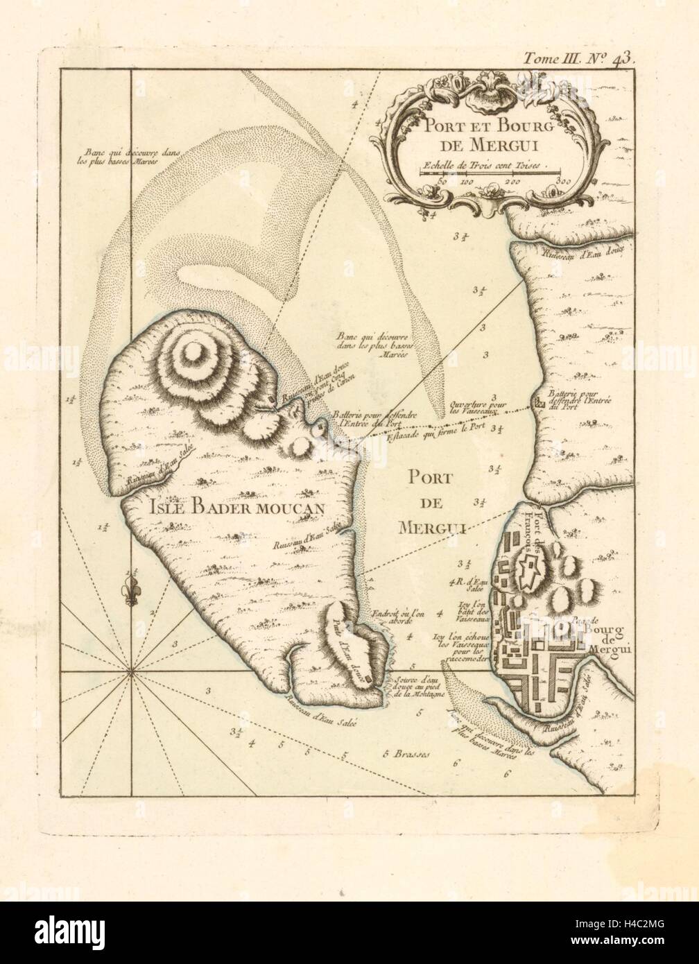 'Port et Bourg de Mergui' BELLIN. Myeik, Burma / Myanmar c1764 old ...