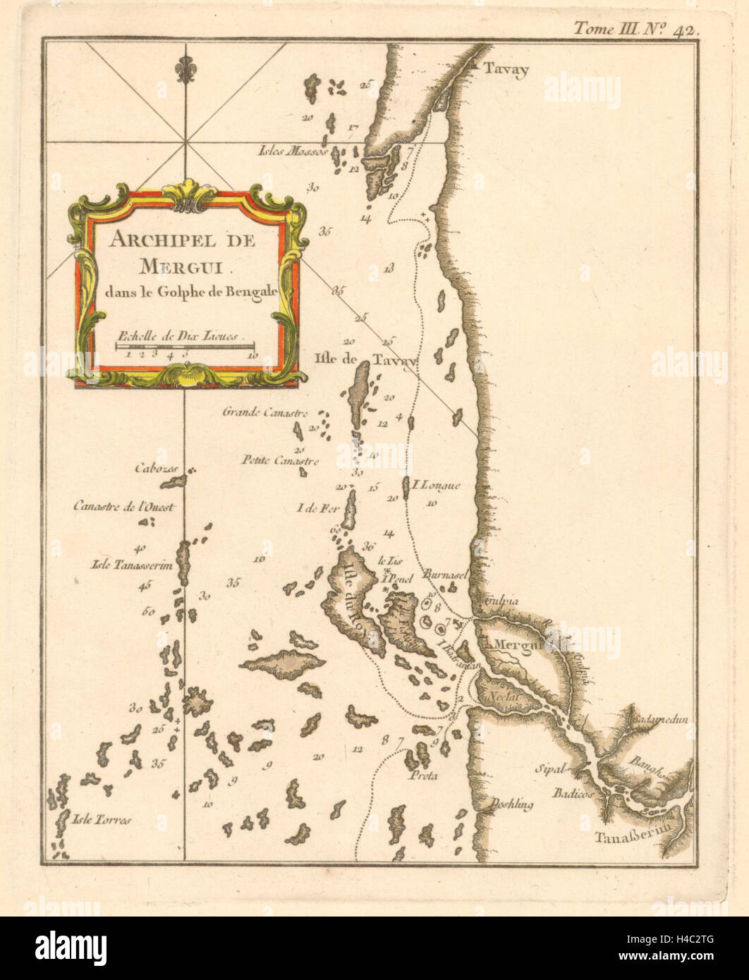 'Archipel de Mergui dans le Golphe de Bengale' BELLIN. Burma Myanmar ...