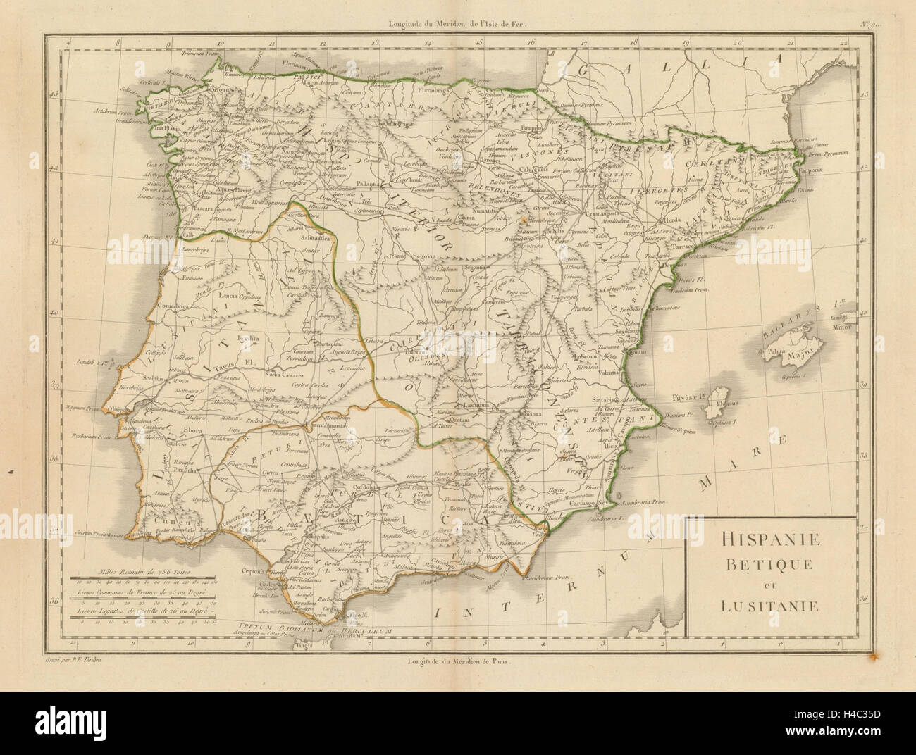 'Hispanie Betique & Lusitanie'. Mentelle/Chanlaire. Baetica Lusitania ...