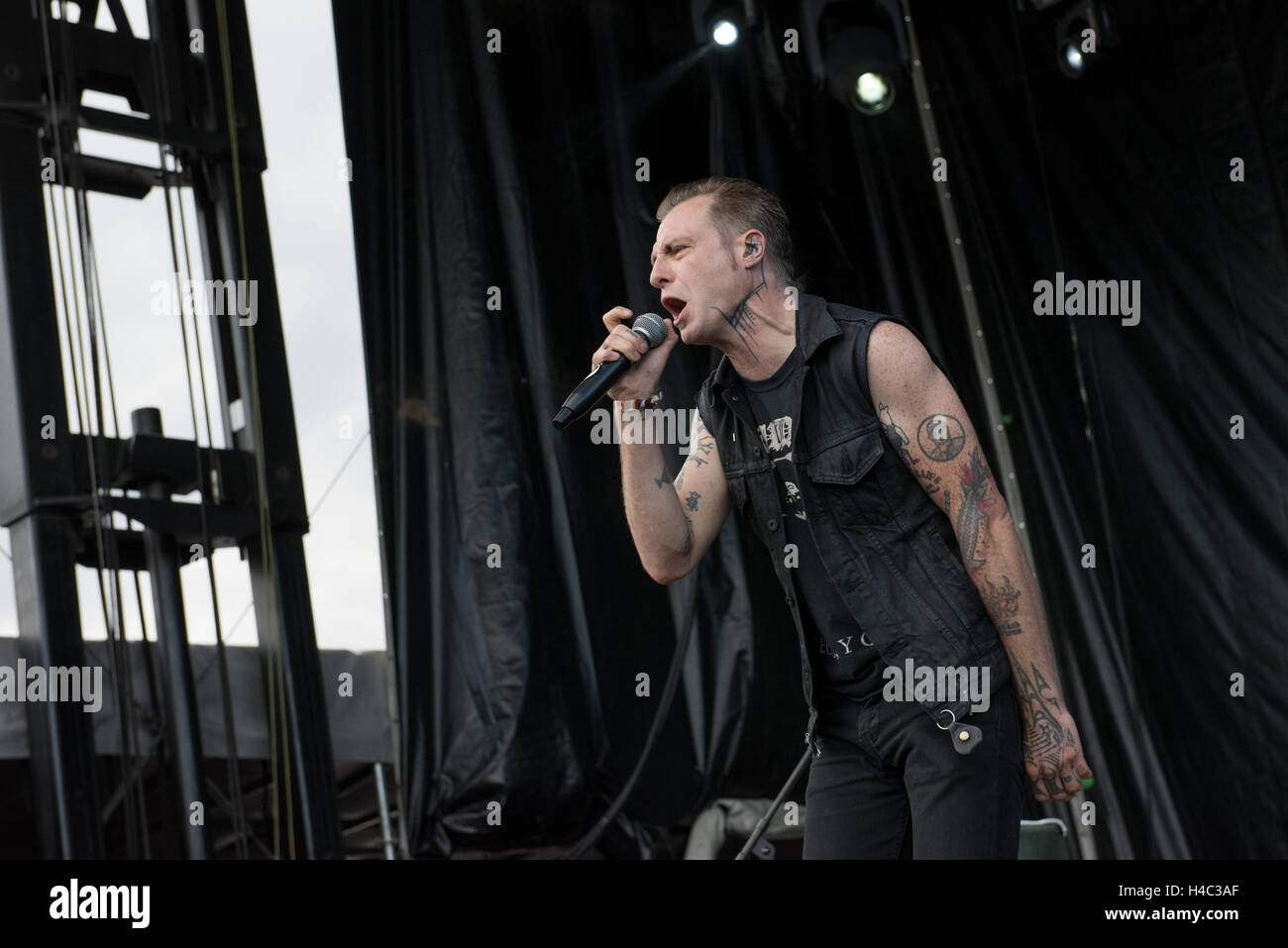 Scott Sturgeon of Leftover Crack performs at Riot Fest at the National ...