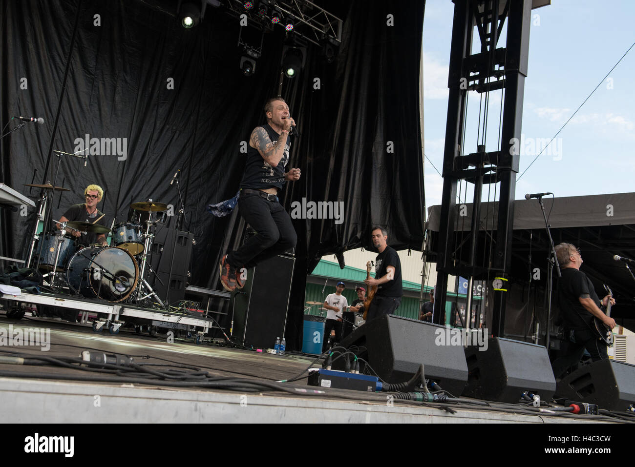 Scott Sturgeon of Leftover Crack performs at Riot Fest at the National ...