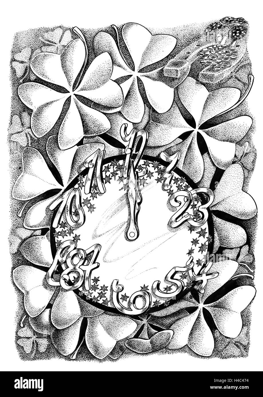 Four leafed clover clock hi-res stock photography and images - Alamy
