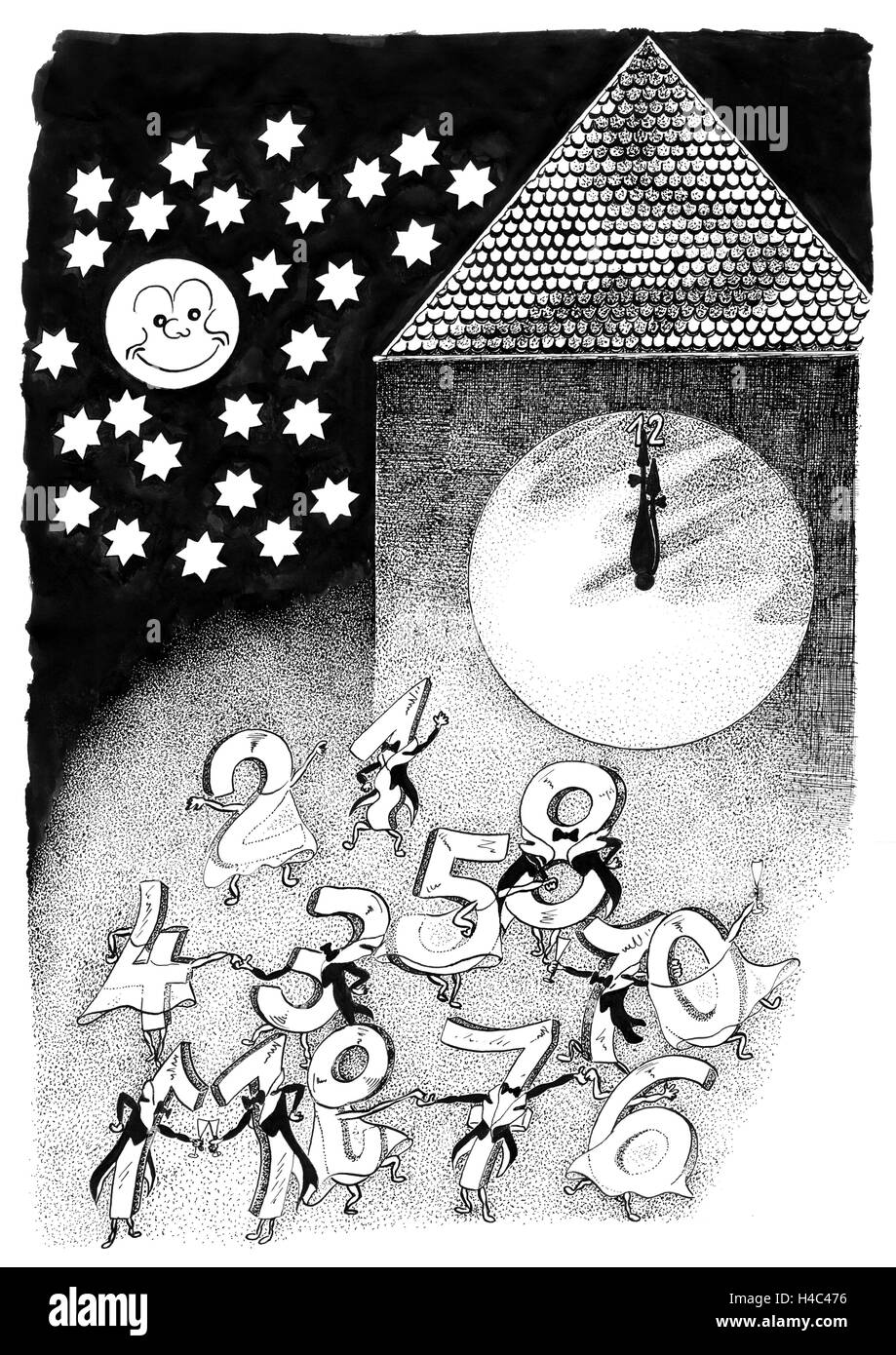 Year clock Black and White Stock Photos & Images - Alamy