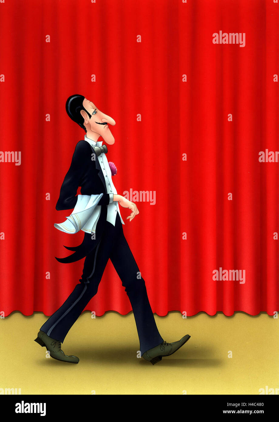 Head waiter in action Stock Photo - Alamy