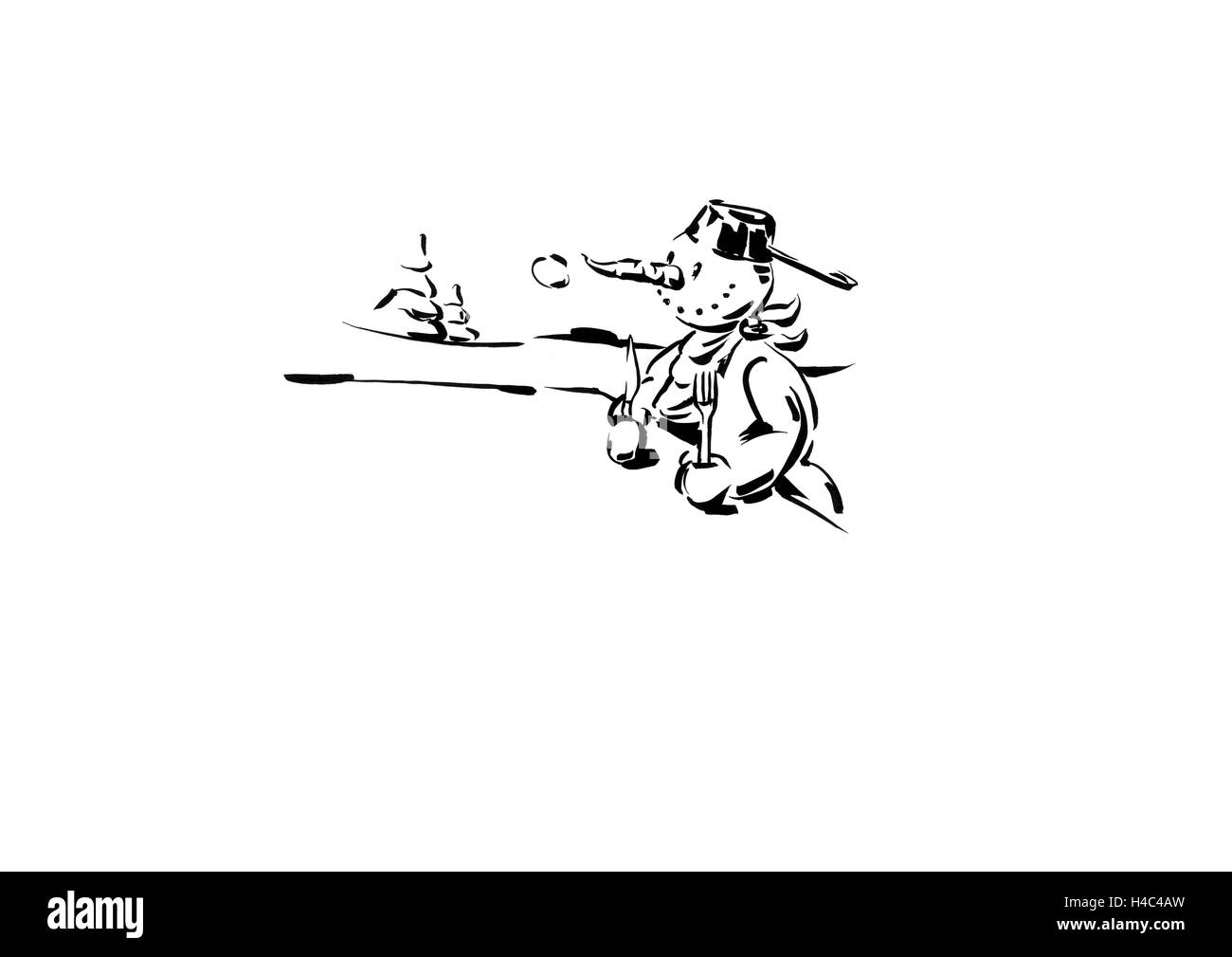 Table with snow Black and White Stock Photos & Images - Alamy