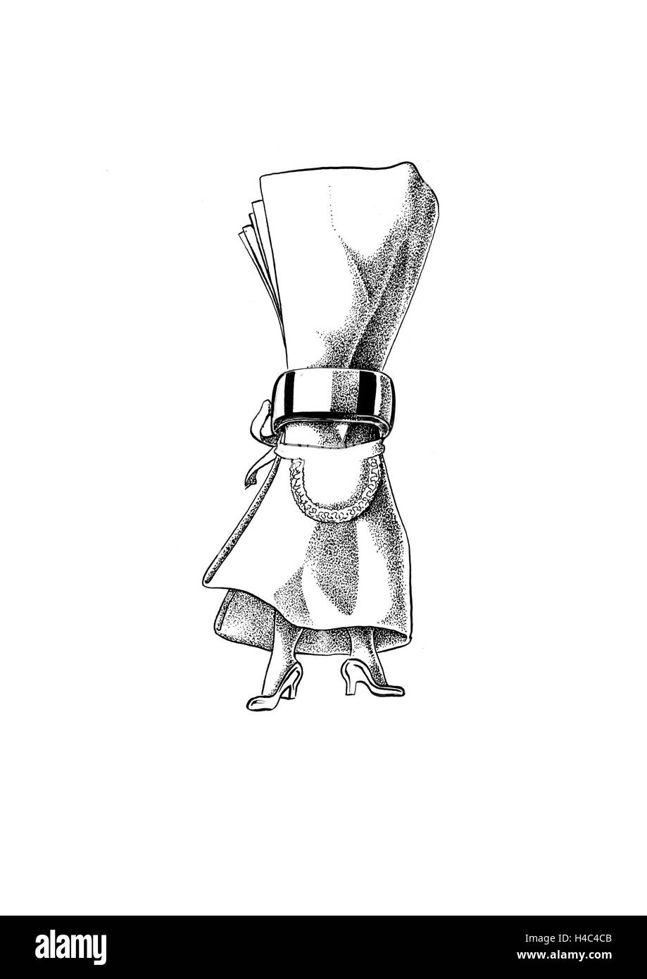 Napkin with ring and serving apron Stock Photo - Alamy