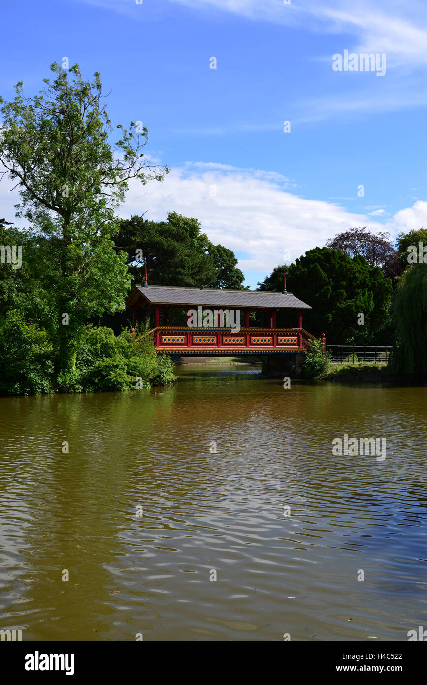 UK, Merseyside, Wirral, Birkenhead, Birkenhead Park, Swiss Bridge Stock ...