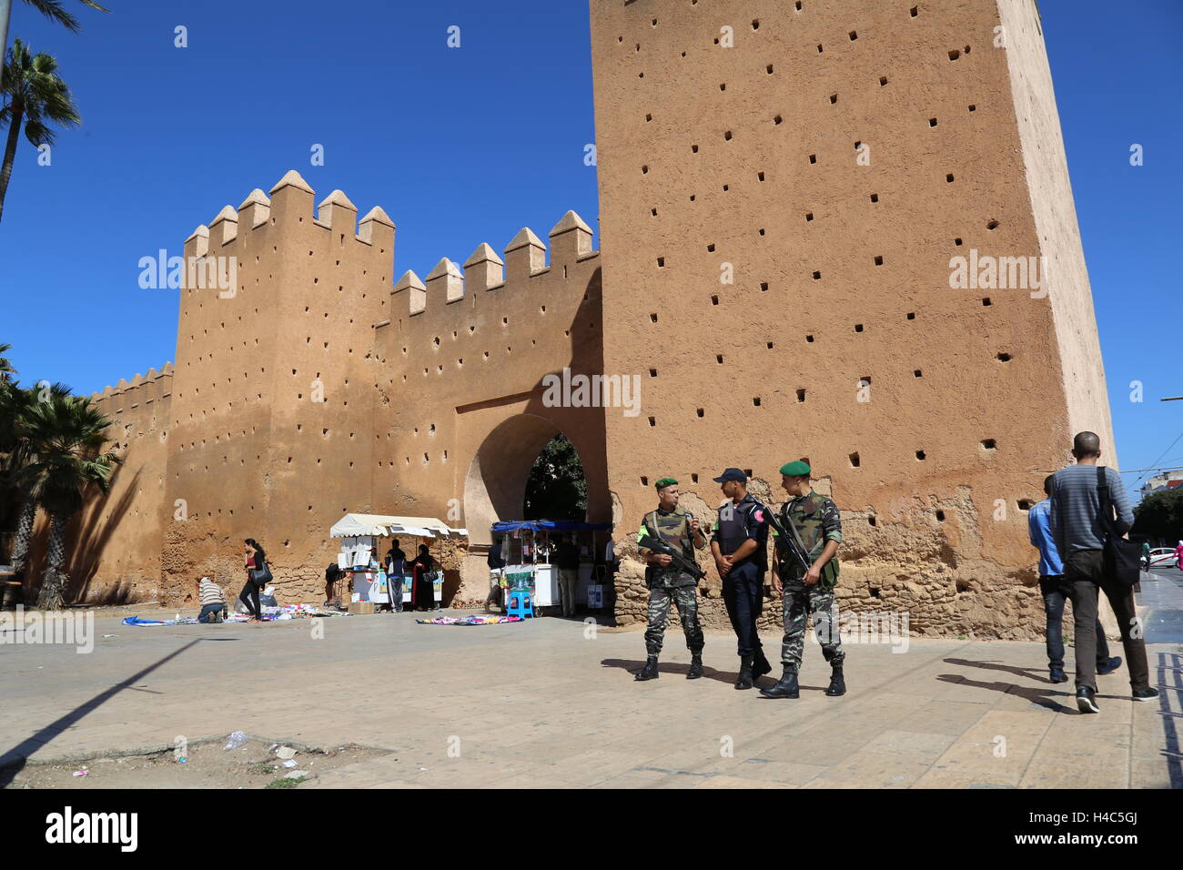 Morocco security forces patrolling Rabat as result of terrorism treat ...