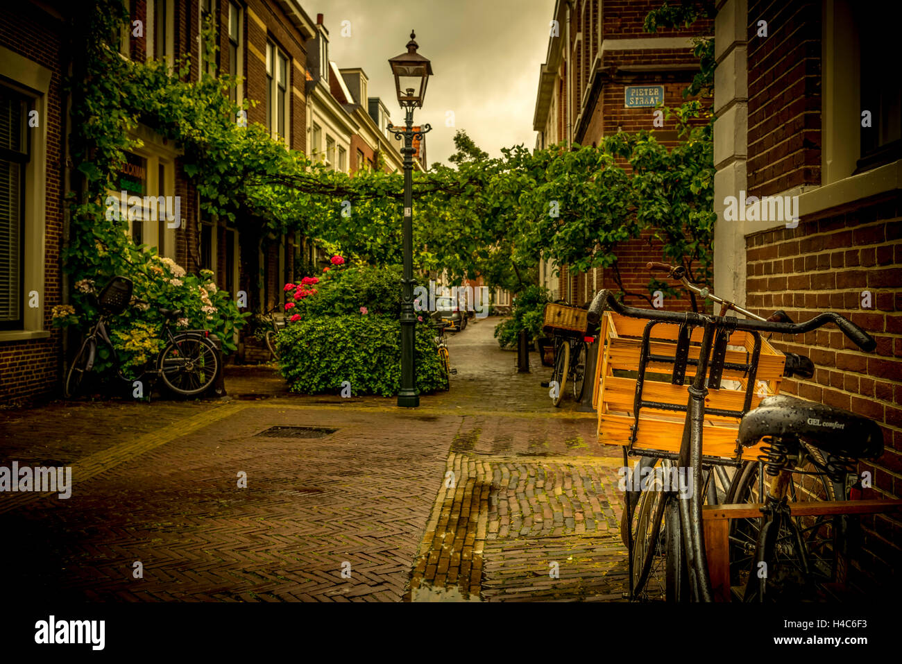 The Netherlands, Haarlem, street, lane Stock Photo - Alamy