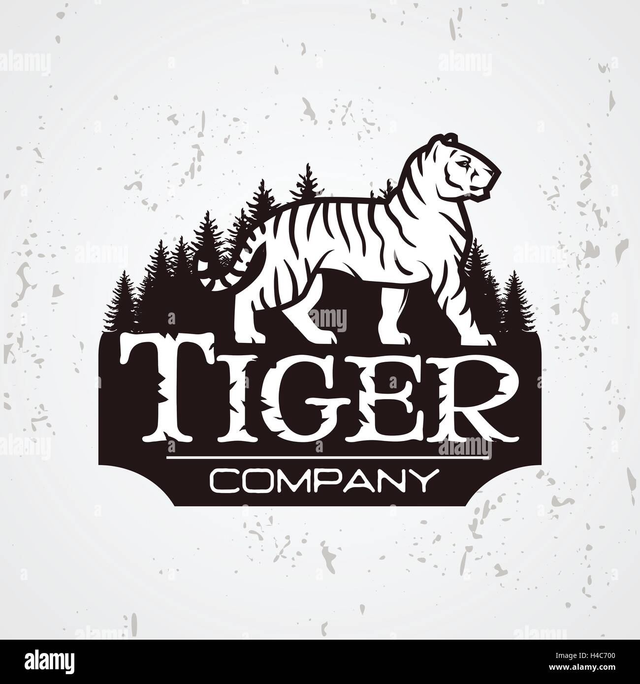 Bengal Tiger in forest logo vector. Mascot shirt design template. Shop ...