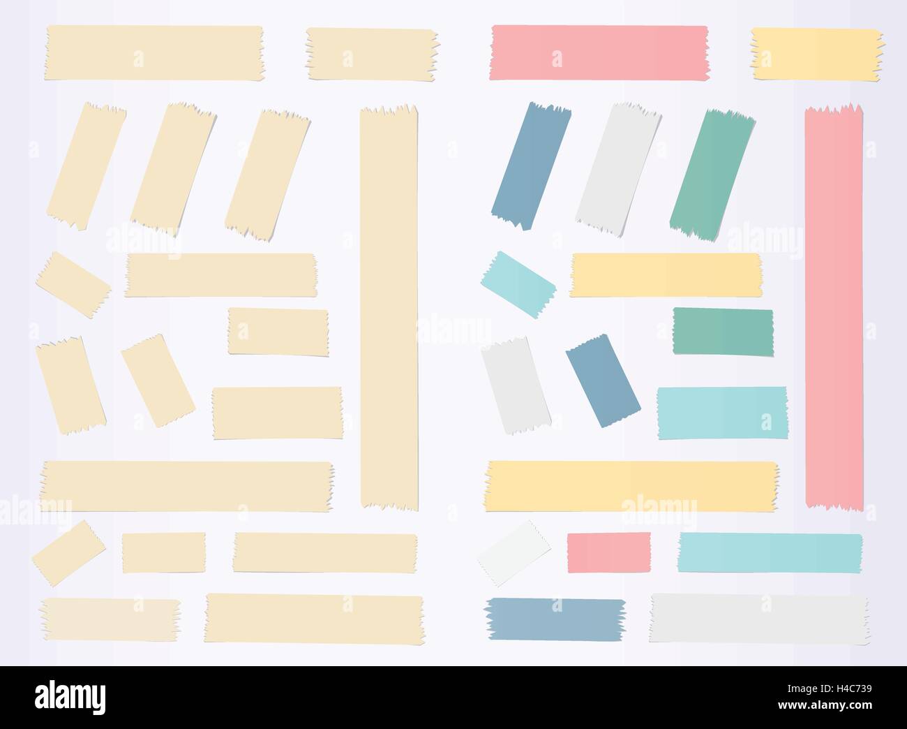 Brown, colorful horizontal and vertical masking, sticky tape pieces on ...