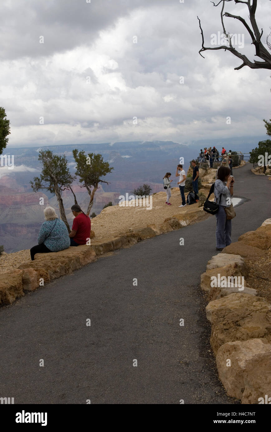 Overlook at Grand Canyon National Park Arizona USA Stock Photo - Alamy