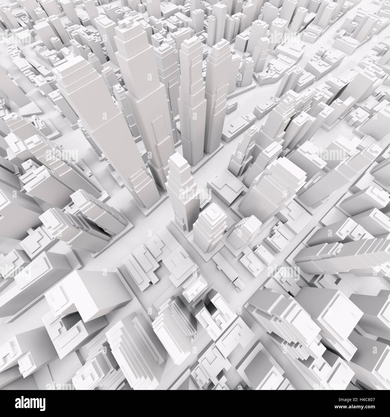 White modern city, aerial view. 3D rendering Stock Photo - Alamy