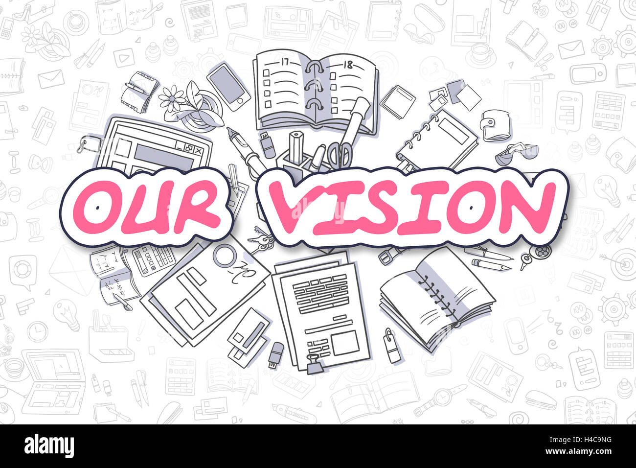 Our Vision - Cartoon Magenta Word. Business Concept Stock Photo - Alamy