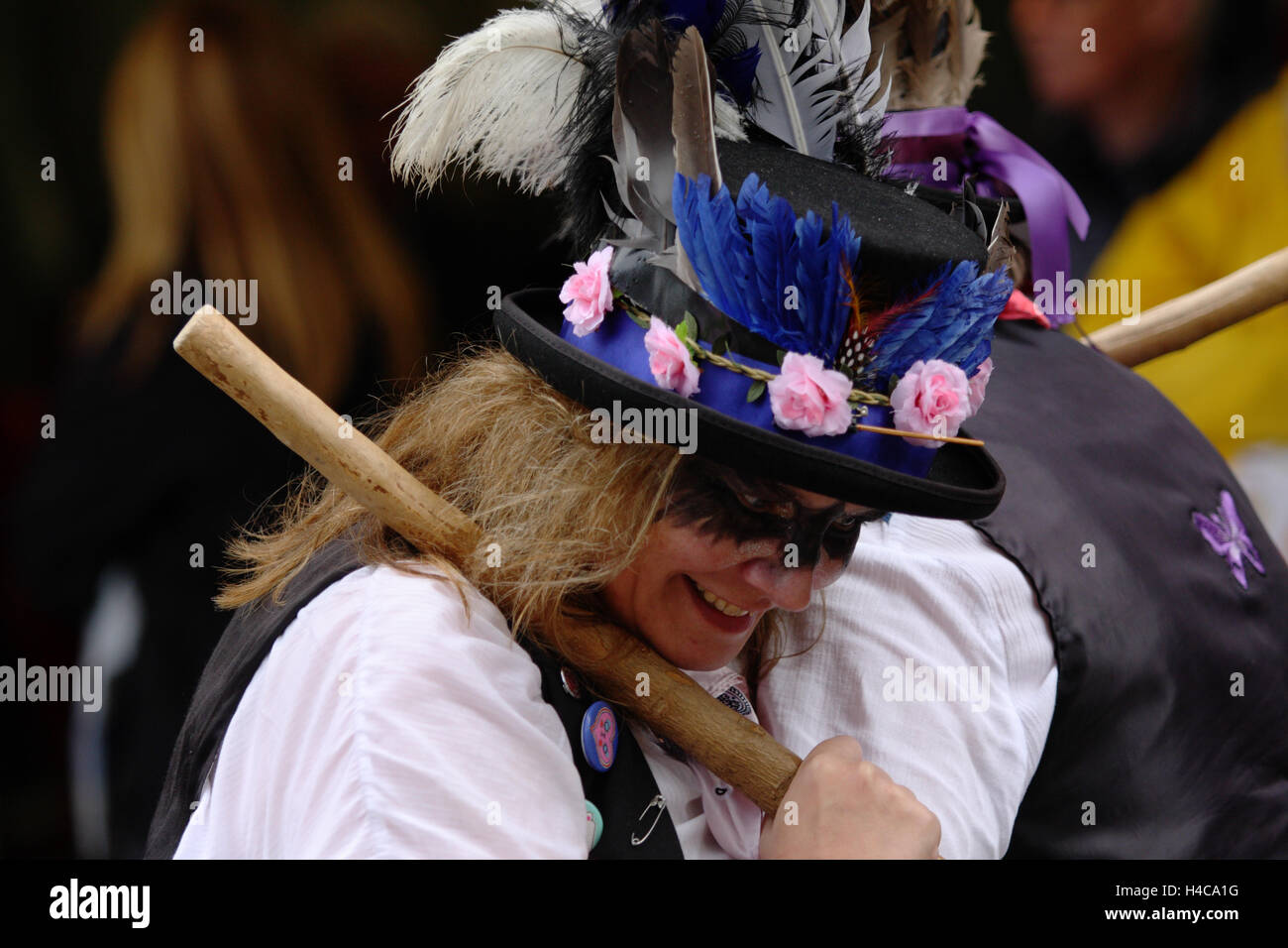 Folk dancers dancing during an annual folk festival in Tenterden, Kent ...