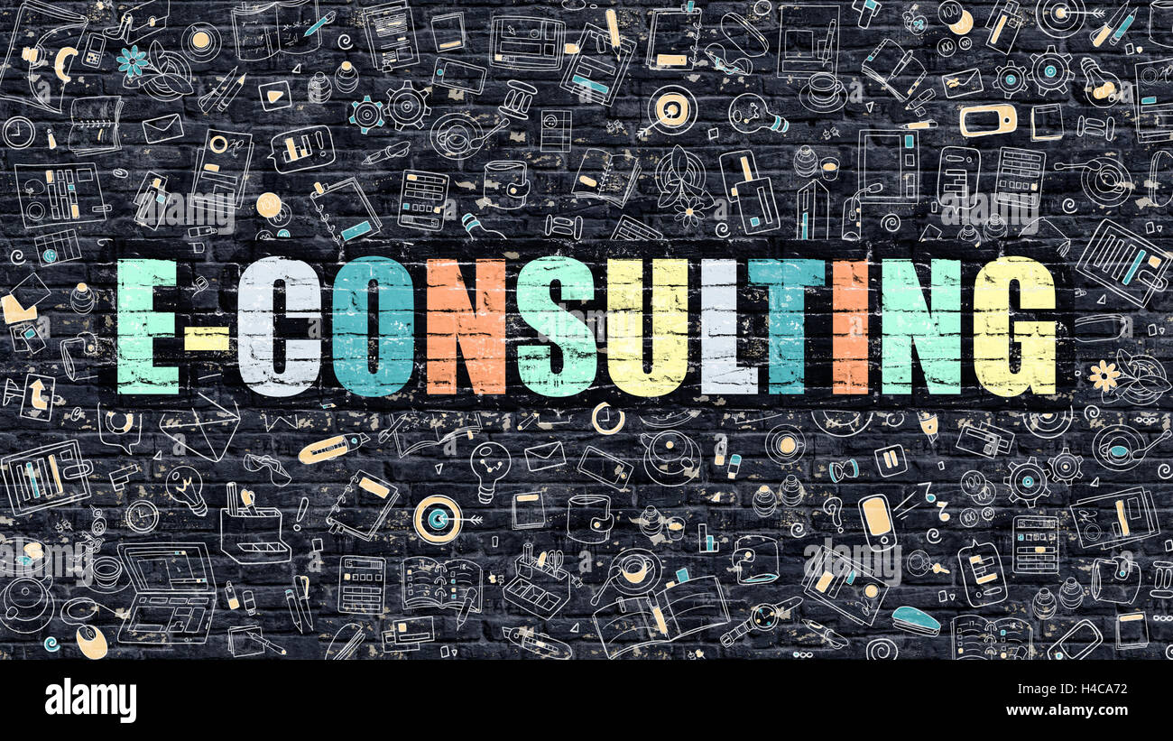 E-Consulting on Dark Brick Wall Stock Photo - Alamy