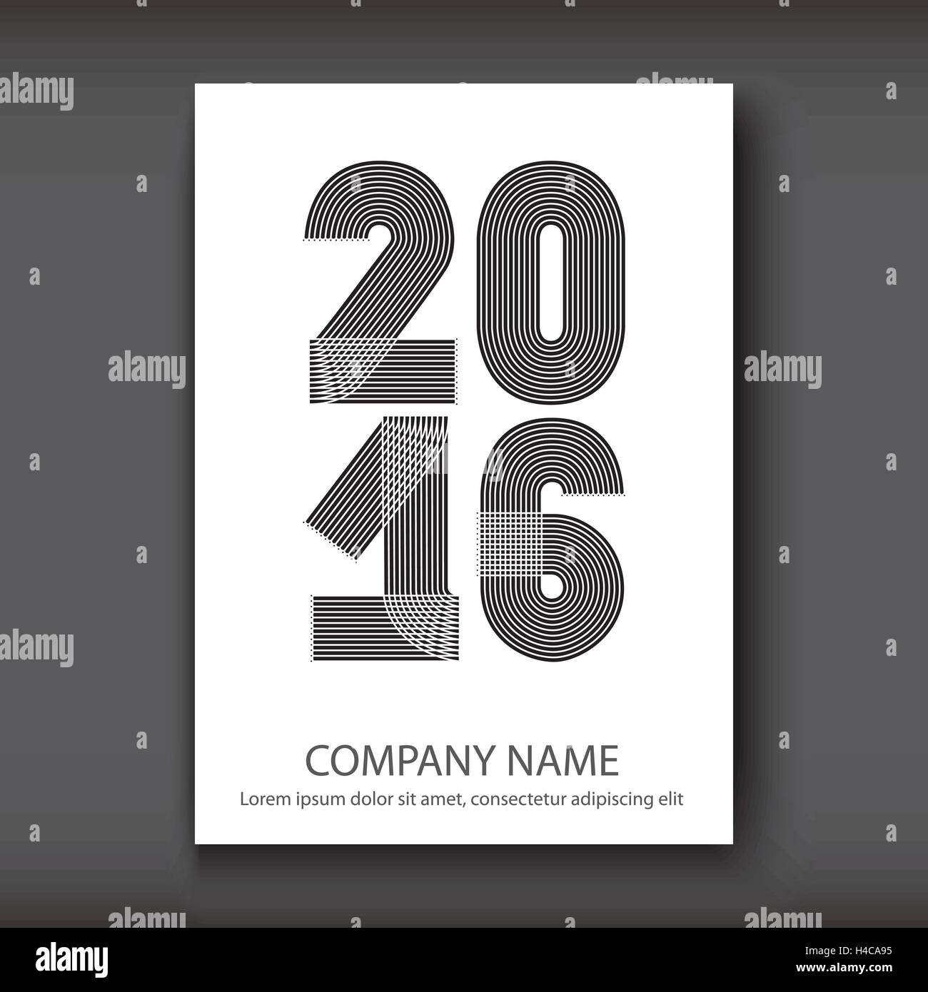 Cover Annual Report numbers 2016, modern design on white background ...